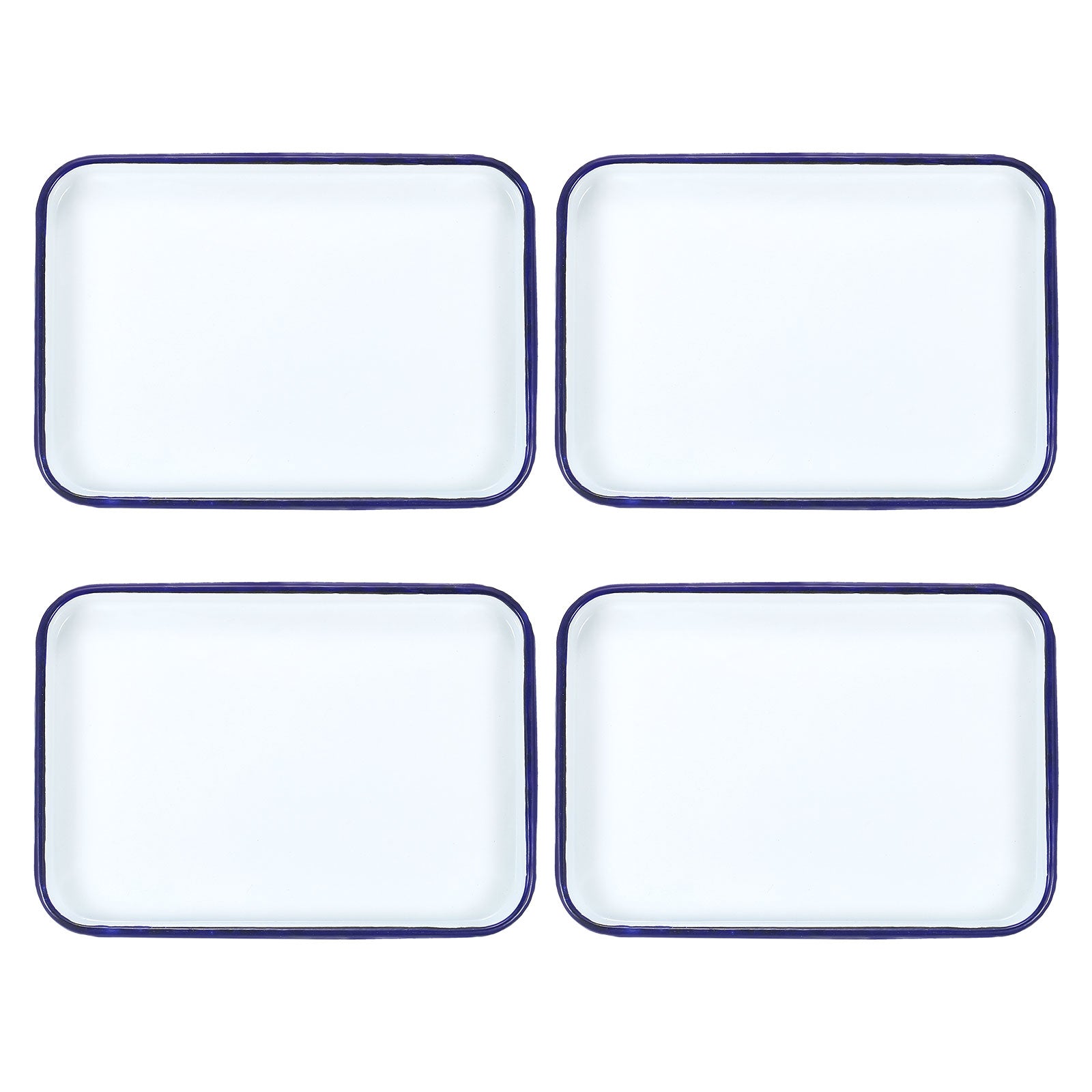 4pcs Butcher Tray Palette 10" x 7.1" Metal Triple Enamel Coated ...