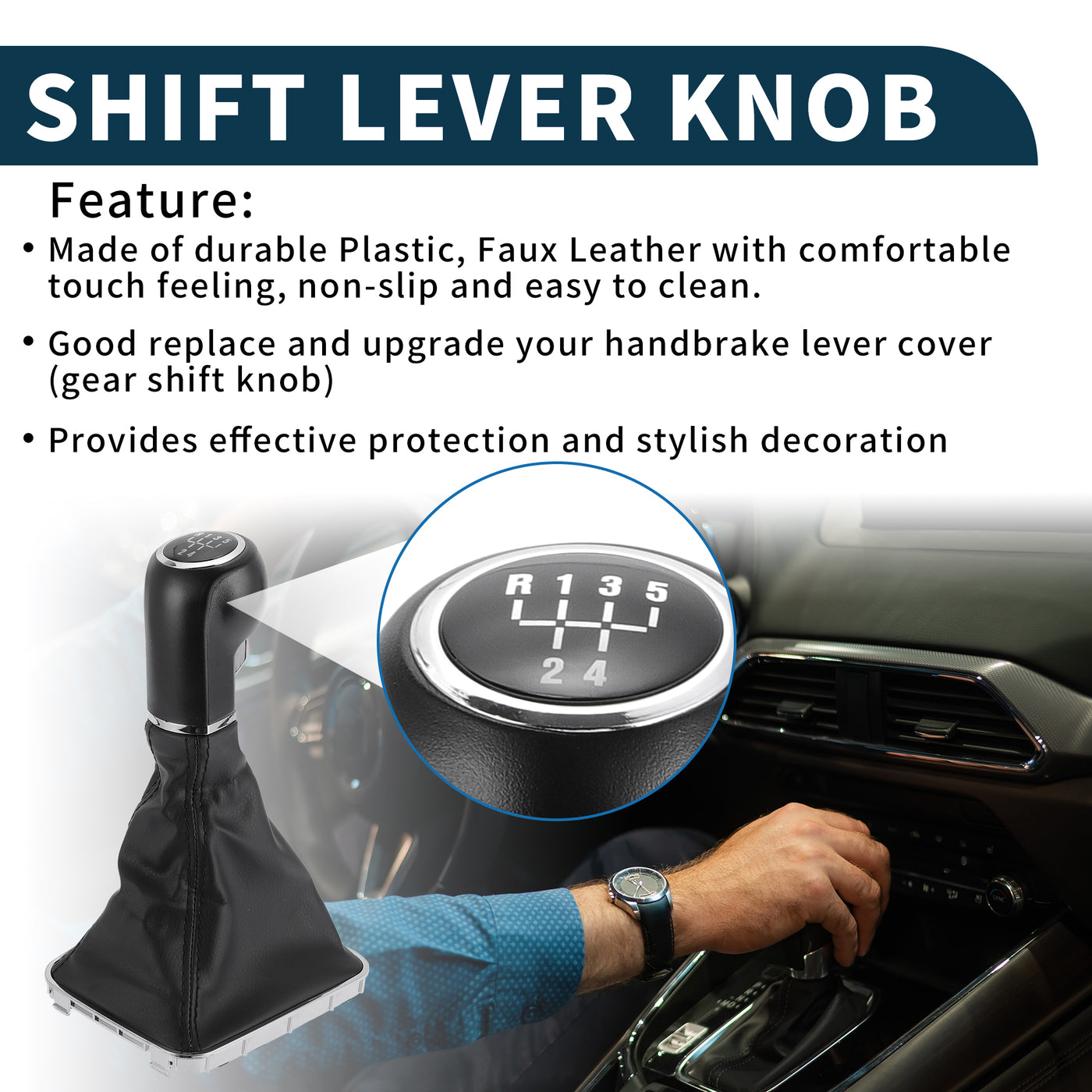 5 Speed Manual Gear Shifter Knob with Cover for Vauxhall Zafira | Gearbox Stick Shifter Lever ...