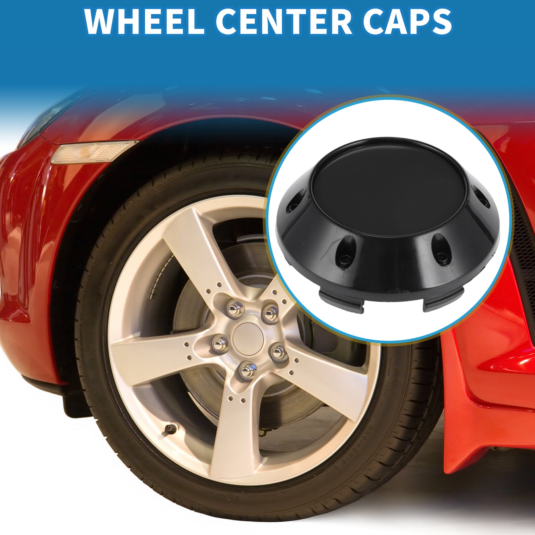 Wheel Center Caps Hub Caps Rim Center Caps Durable and Stylish OD: 68mm ...