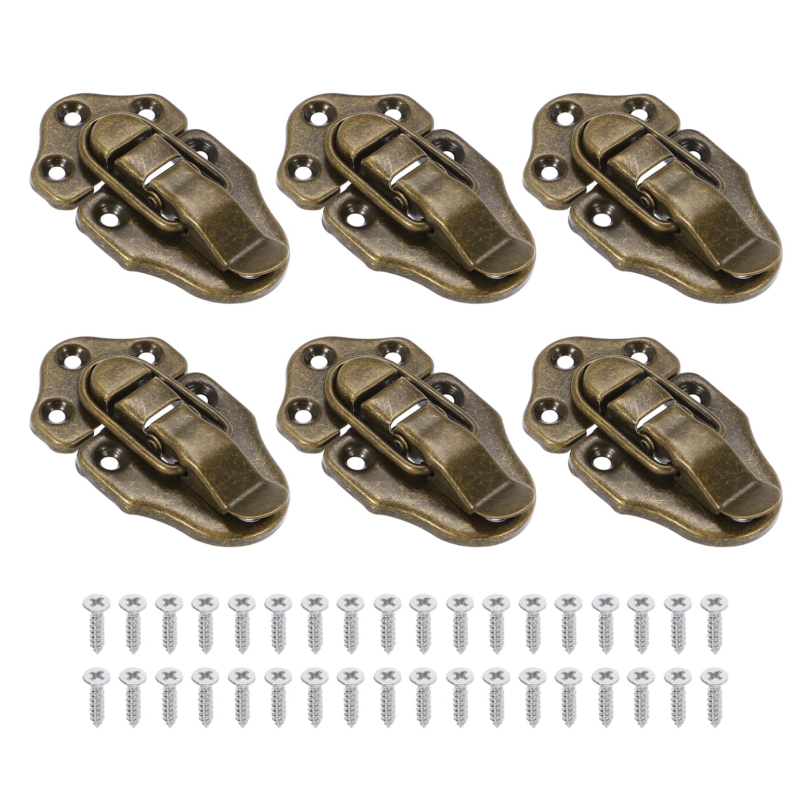 6 Pack Retro Style Duckbilled Toggle Hasp Latch with Mounting Screw ...