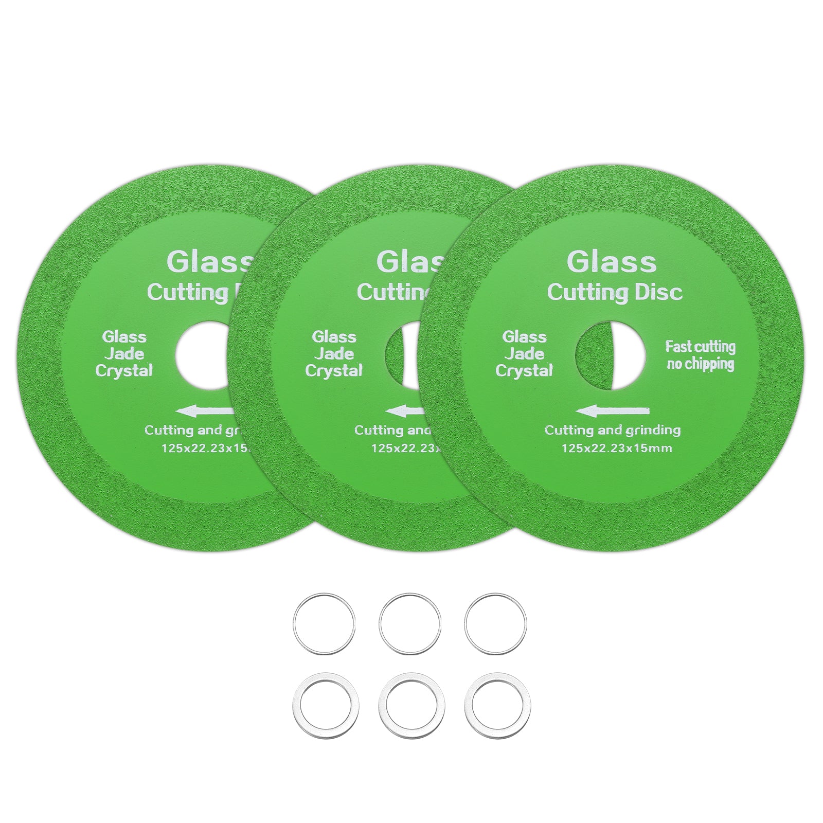 3 Pack Glass Cutting Disc 5 Inch Diamond Cutting Disc with 7/8" Arbor ...