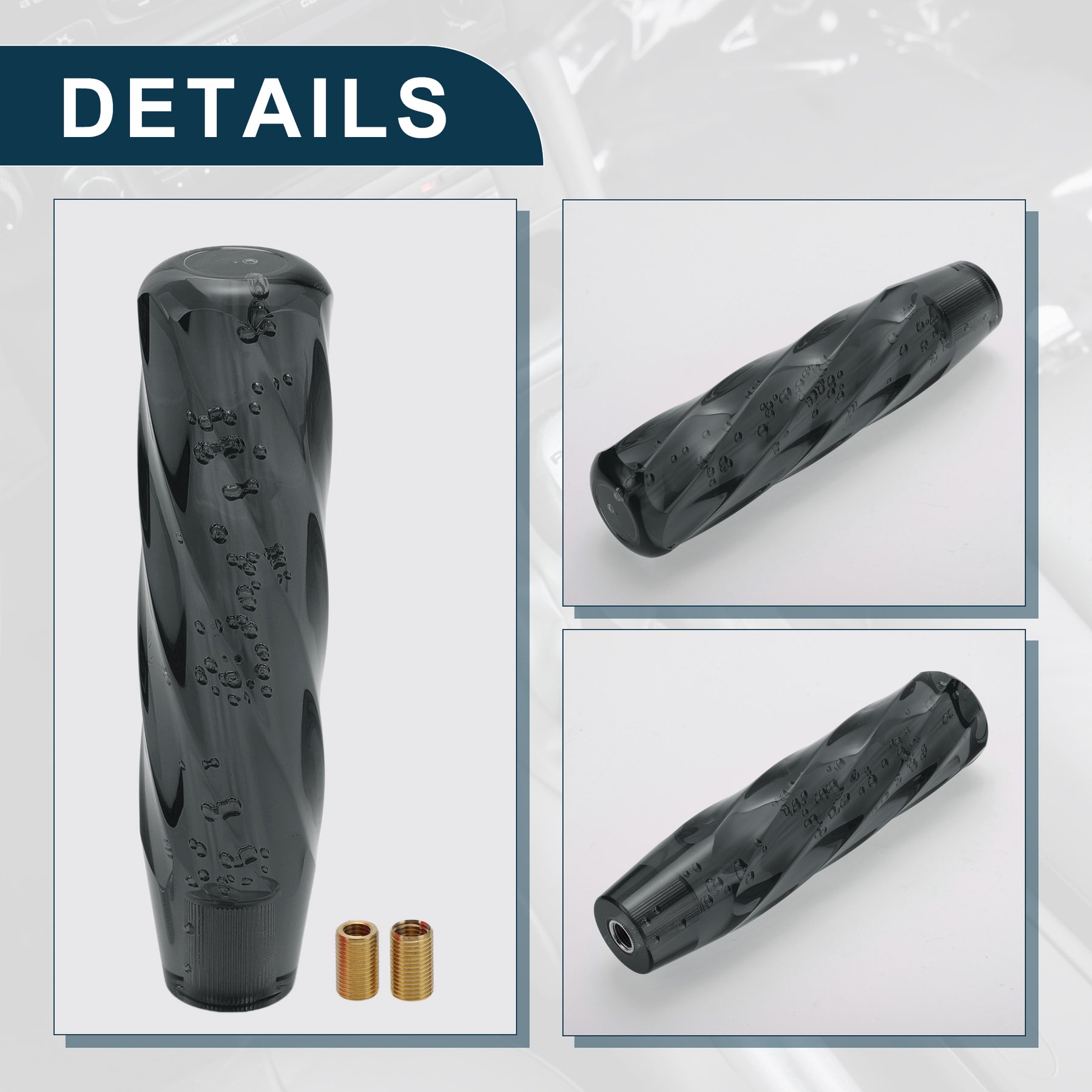 20cm Automatic and Manual Universal Shift Knob w/ 2 Adapter Acrylic ...