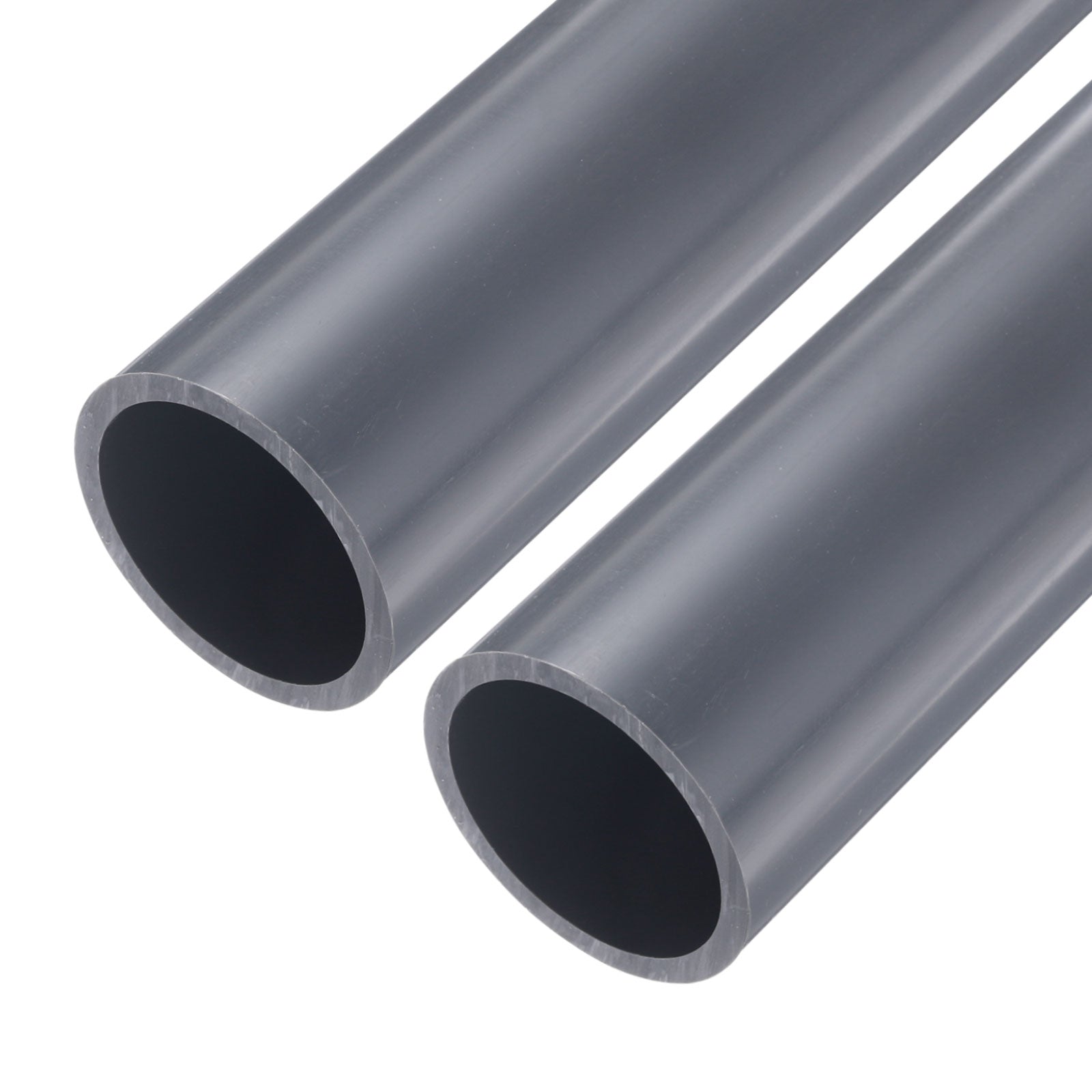 2pcs PVC Rigid Round Pipe 40.6mm ID 48mm OD 9" Length Light Grey High ...