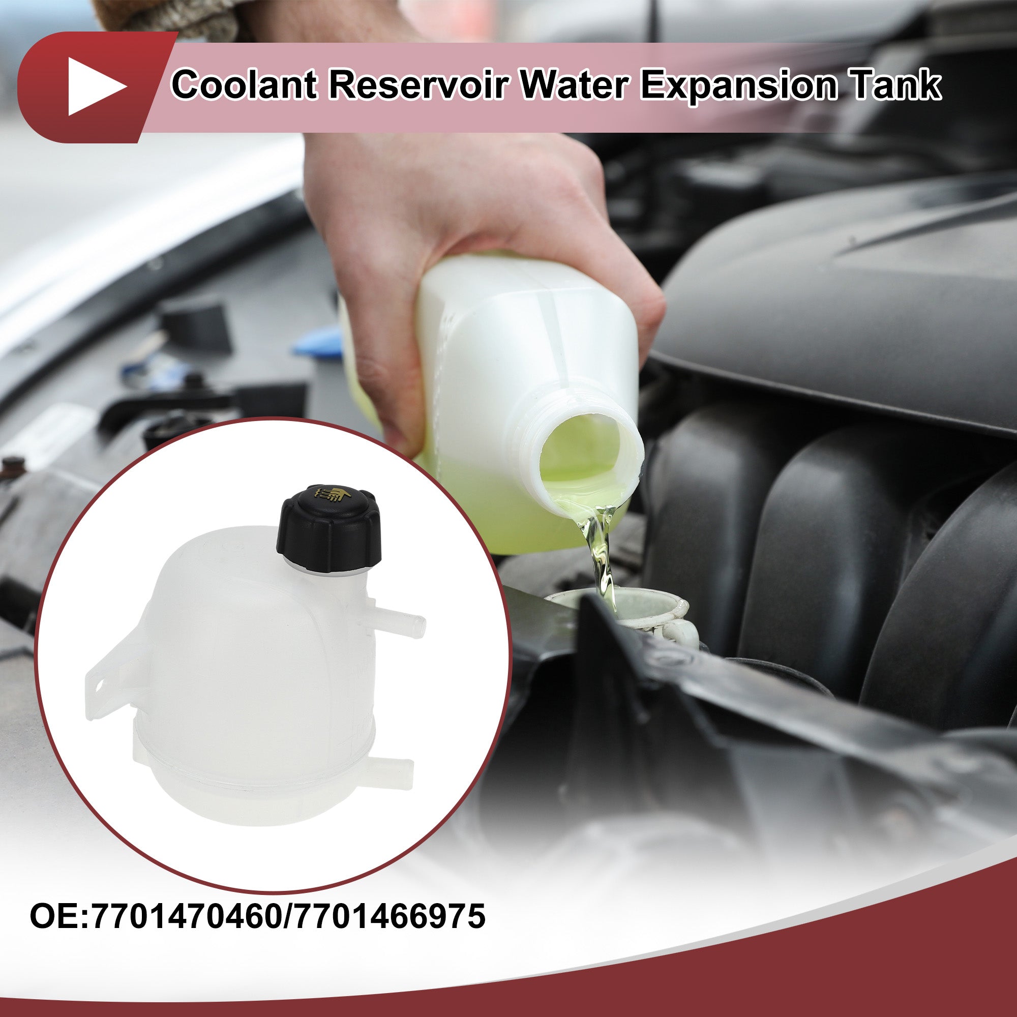 1 Set Engine Coolant Reservoir Water Expansion Tank for RENAULT CLIO ...