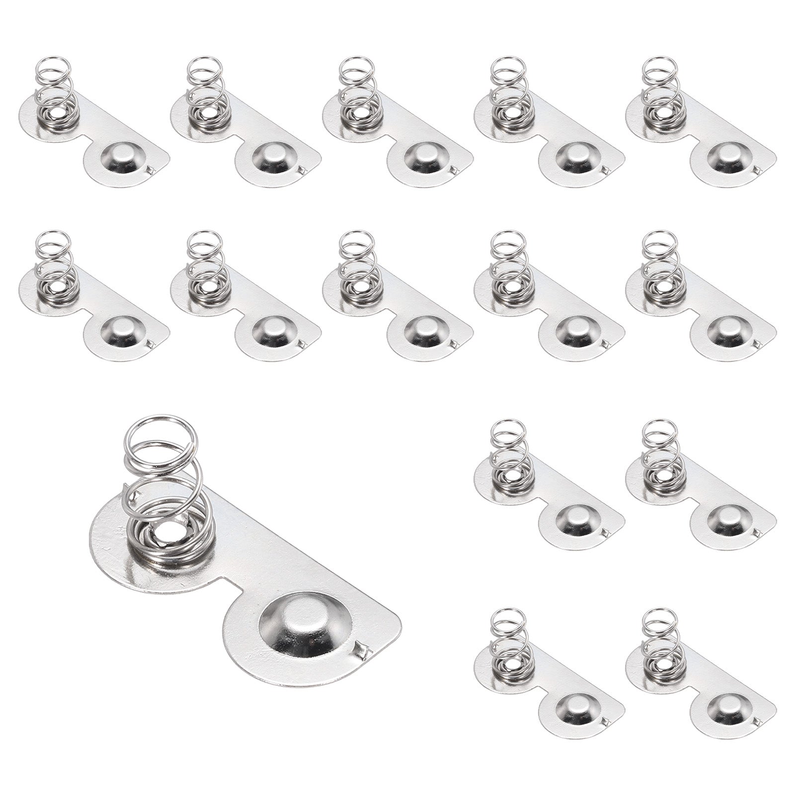 15 Pcs Battery Spring Contact 26.5x12mm Round Negative Positive Bipolar ...