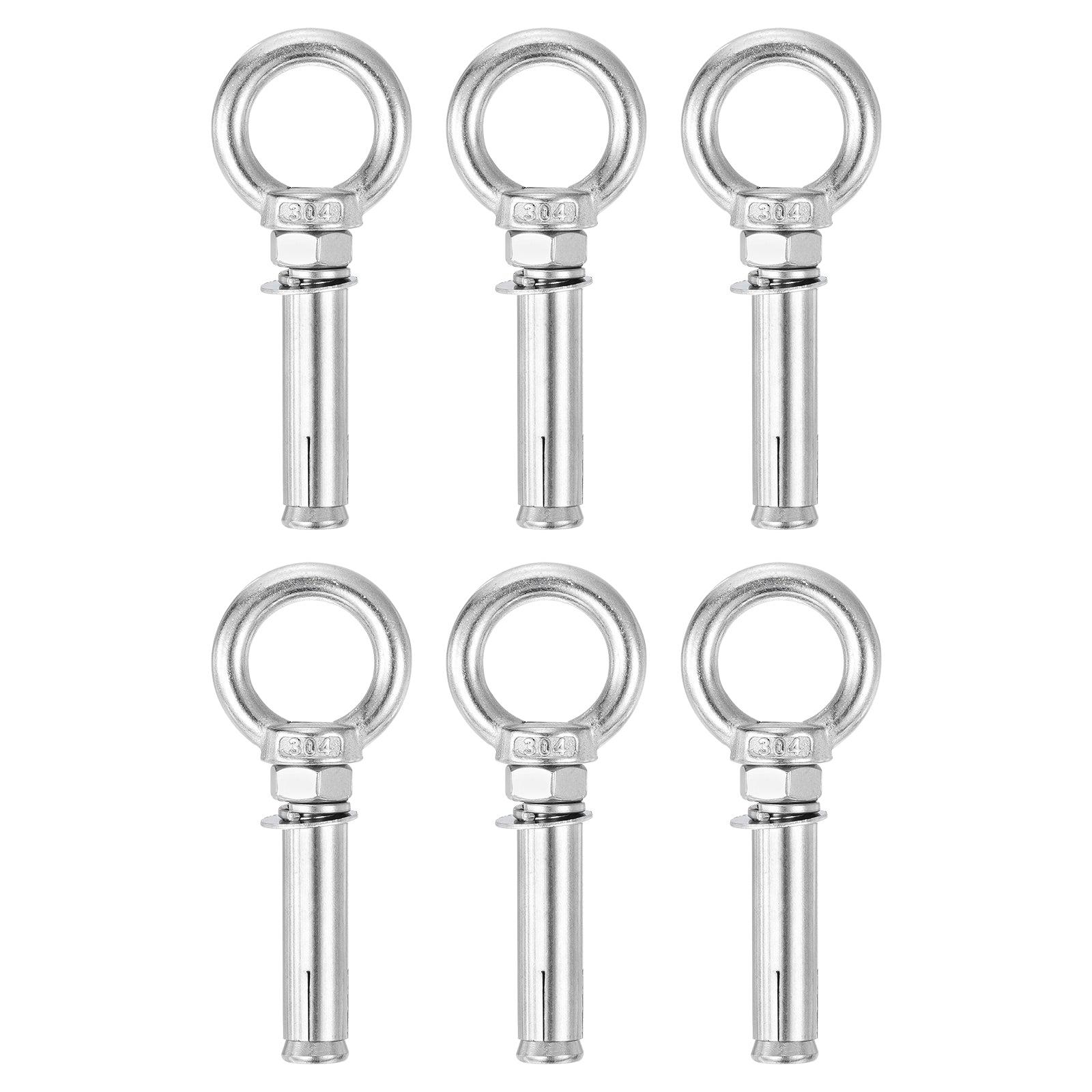 Uxcell Ring Lifting Expansion Eyebolt, 6pcs M10x70mm Expansion Screw ...