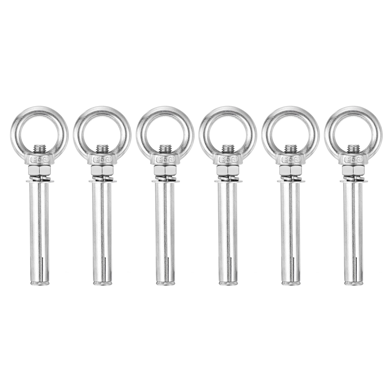 Uxcell Ring Lifting Expansion Eyebolt, 6pcs M10x100mm Expansion Screw ...