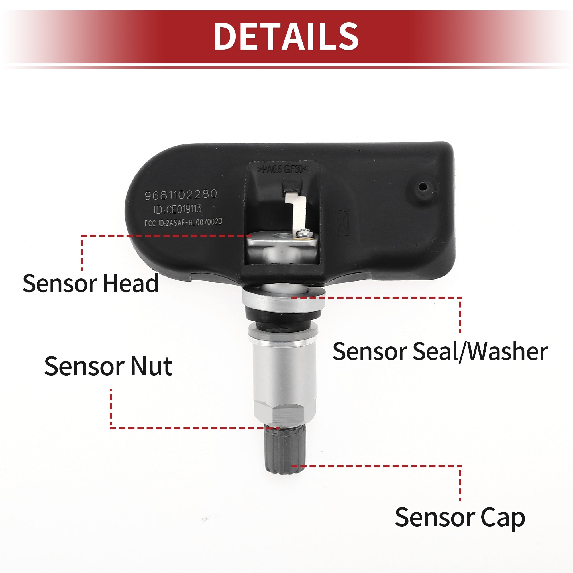 433MHz Tire Pressure Sensor Tire Pressure Monitoring Sensor for Citroen ...