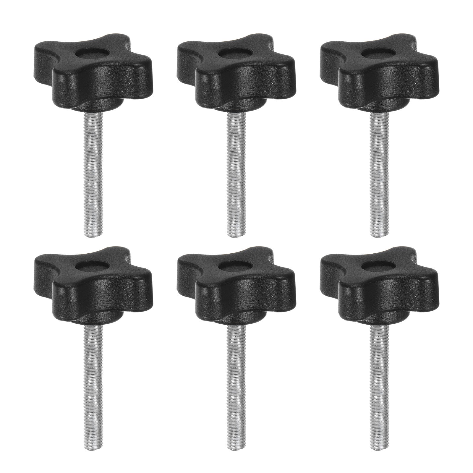 6pcs Star Knobs M5 x 35mm Metric Threaded Stud 32mm 4-Point Head ...