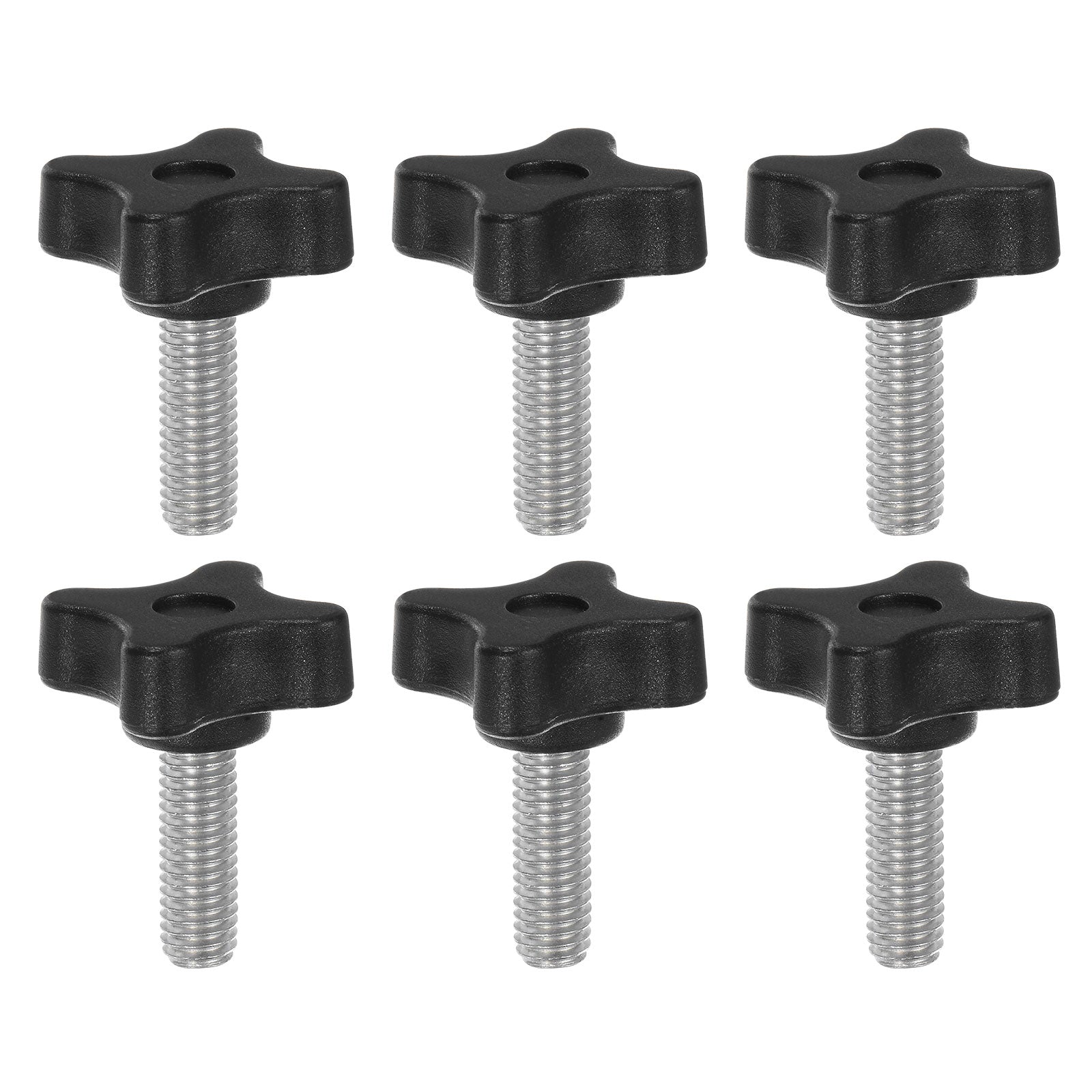 6pcs Star Knobs M8 x 25mm Metric Threaded Stud 32mm 4-Point Head ...