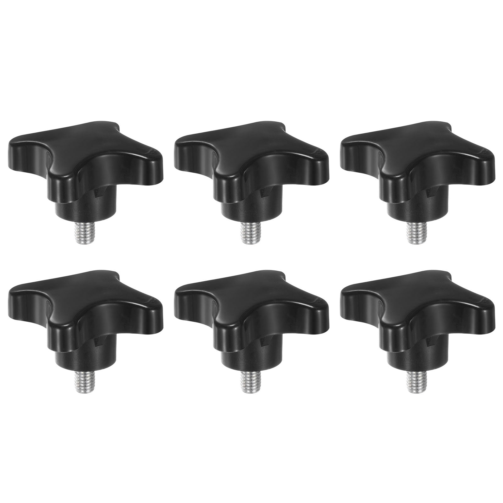 6pcs Star Knobs M8 x 12mm Metric Threaded Stud 60mm 4-Point Head ...