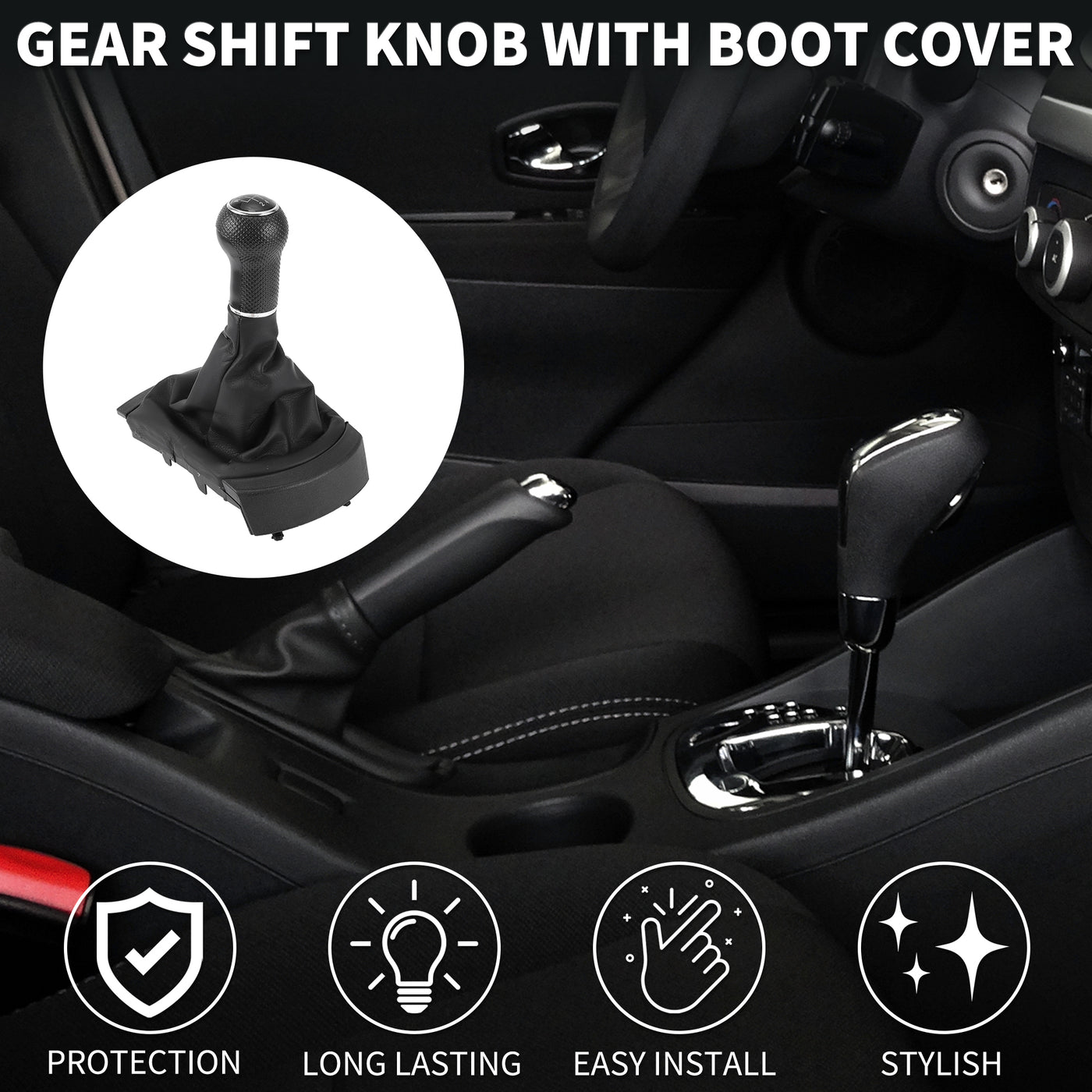 5 Speed Manual Gear Shifter Knob with Cover for SEAT Ibiza | Front ...