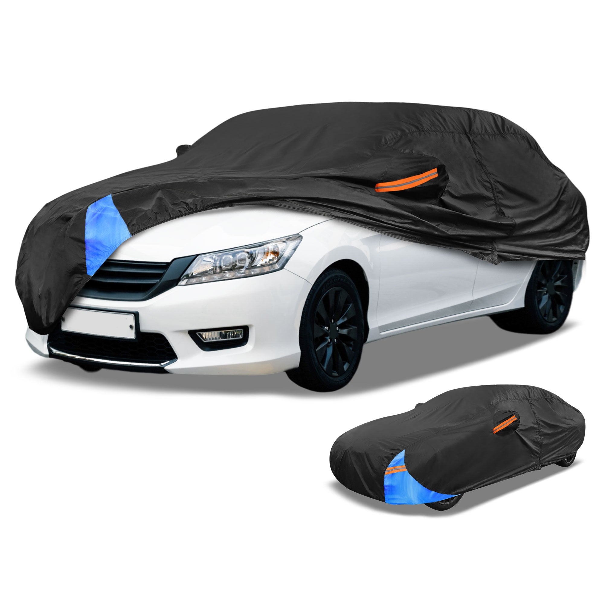 Car Cover Fits for Sedan Length Up to 177", Black Blue, with Left ...