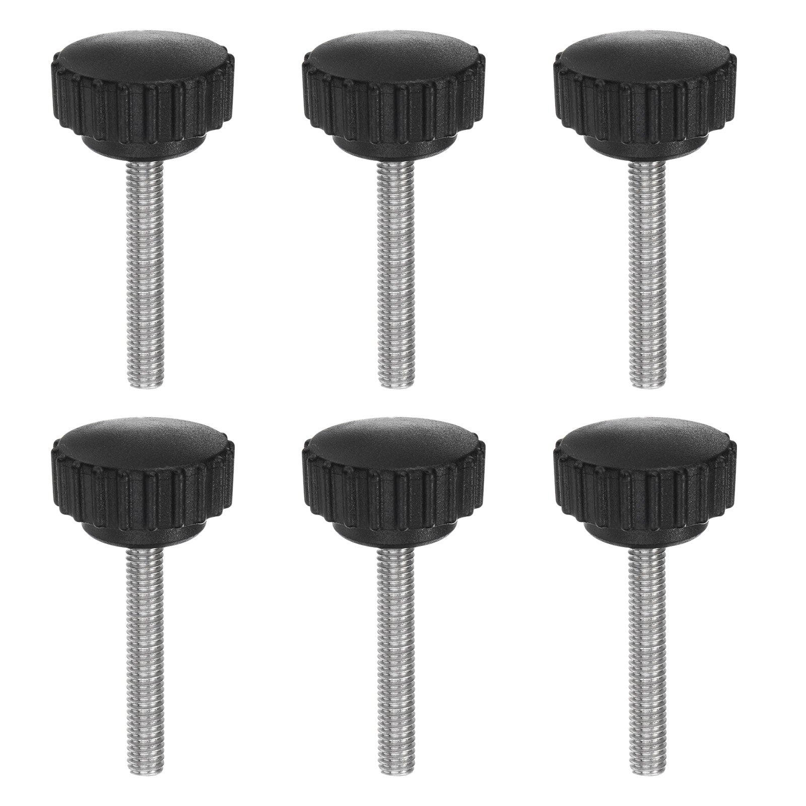 6pcs Knurled Clamping Knob Thumb Screws M6 x 40mm Metric Thread 28mm ...