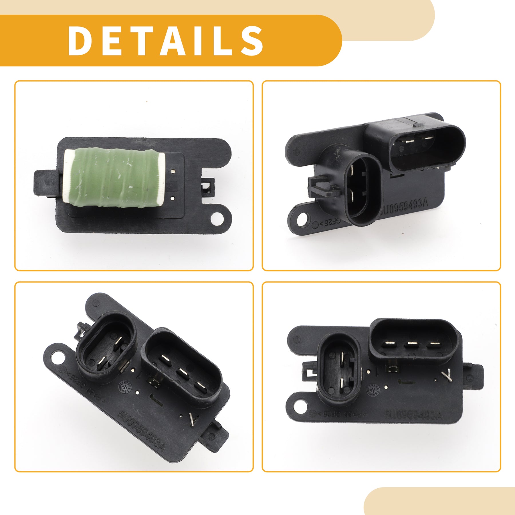 HVAC Blower Motor Resistor No.5U0959493 Heater Blower Resistor for ...