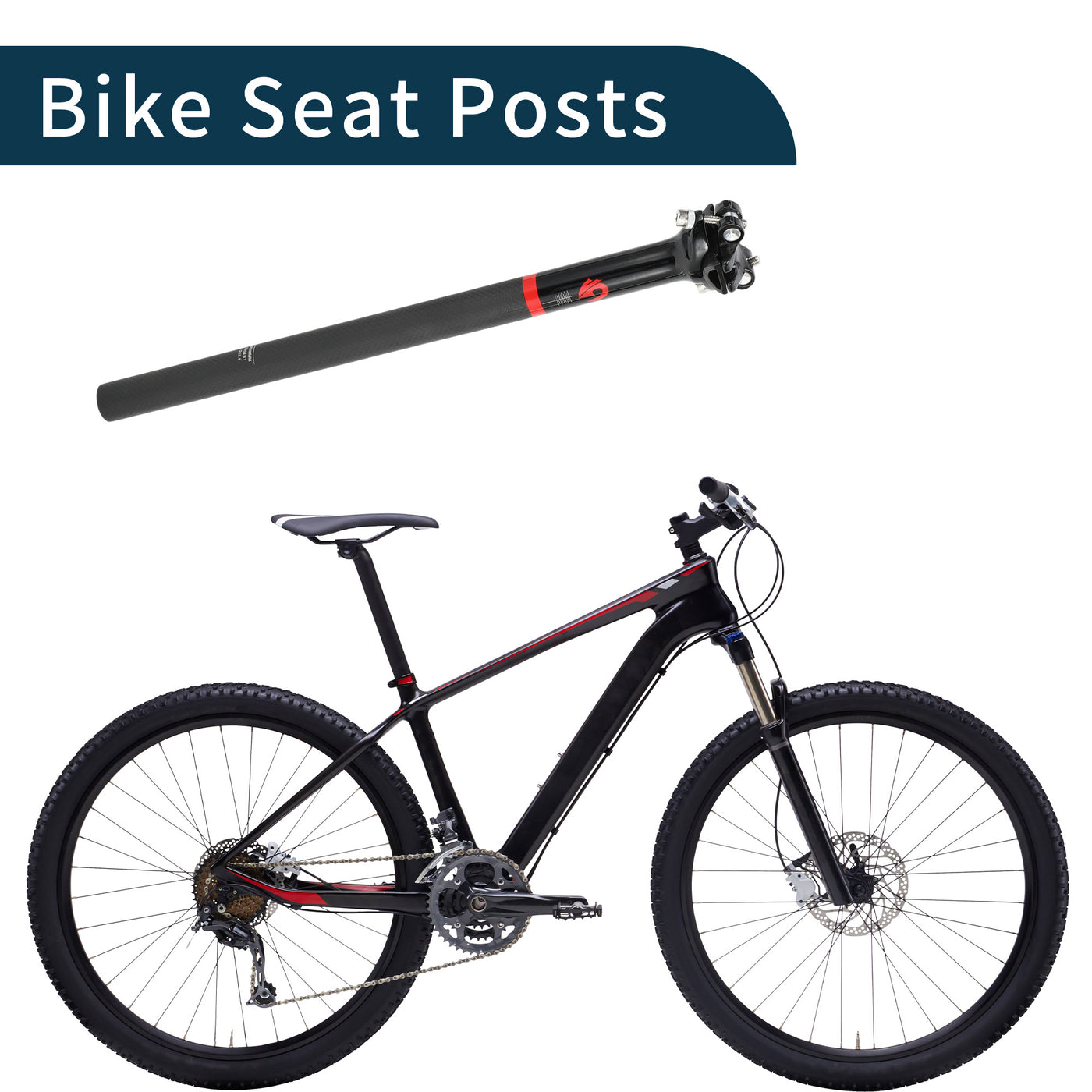 Bike Seat Posts Height Angle Adjustment Bike Saddle Post Seat Tube Matte Black Gloss Black Red 1 ...