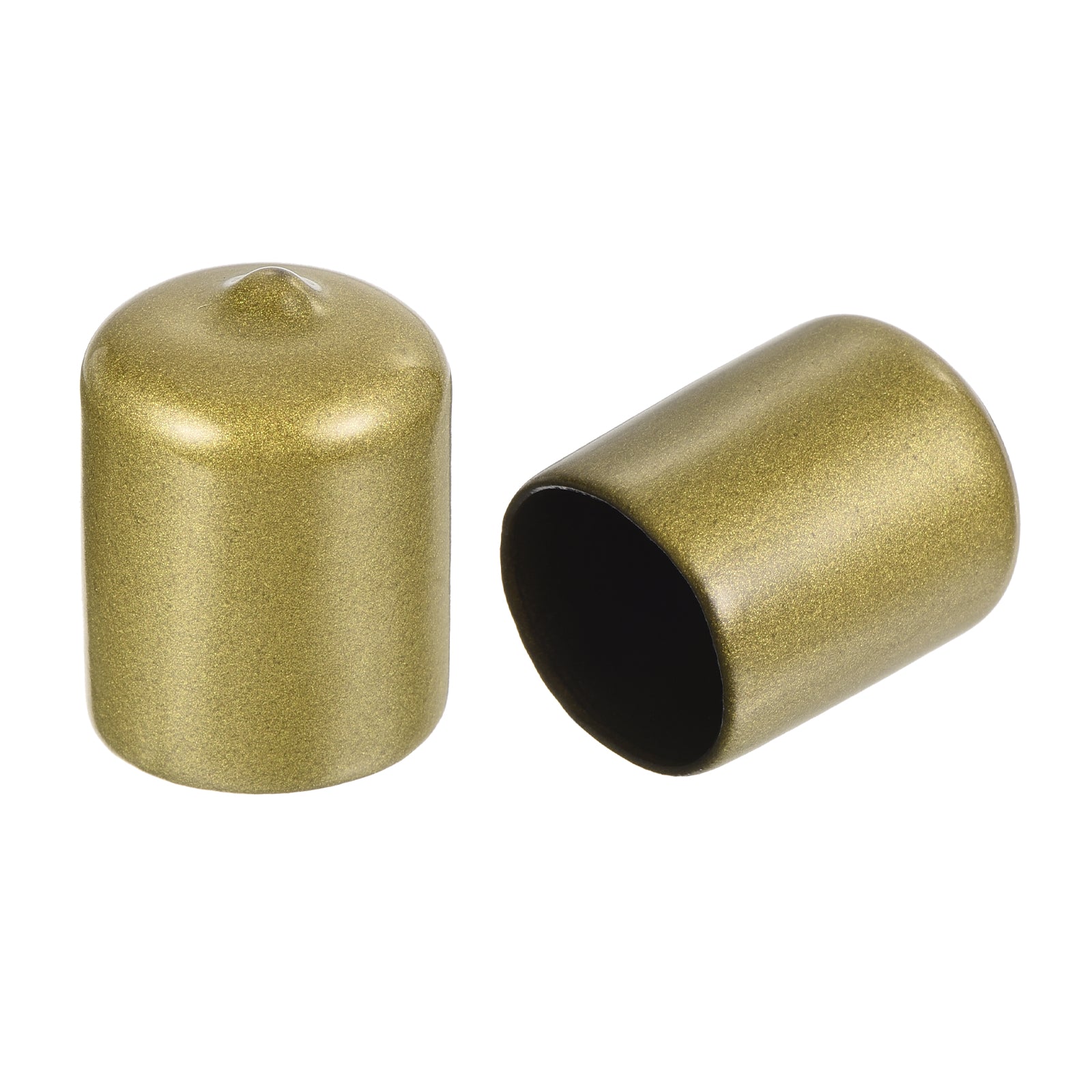 Uxcell 50pcs Round Rubber End Caps 29/32"(23mm) Gold Cover Screw Thread ...
