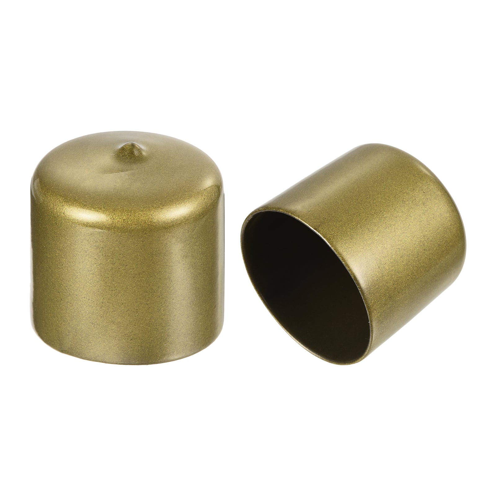 Uxcell 20pcs Round Rubber End Caps 1.9"(48mm) Gold Cover Screw Thread ...