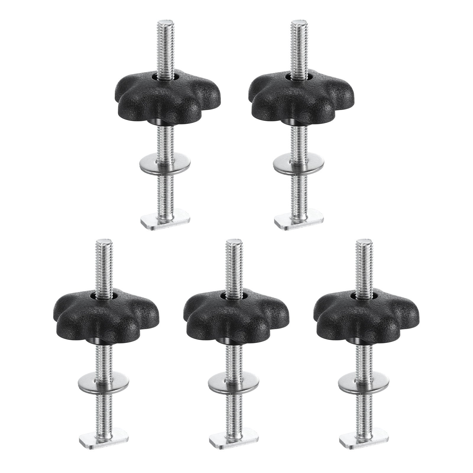5Set M8x100mm t Track Bolts Knob Kit 50mm Star Hand Nut with Washer ...