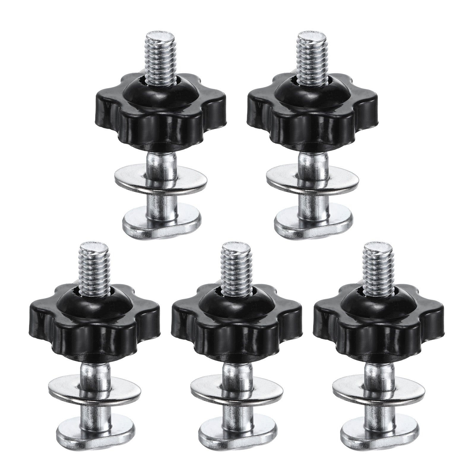 5Set M6x40mm t Track Bolts Knob Kit 25mm Hex Hand Nut with Washer Black ...