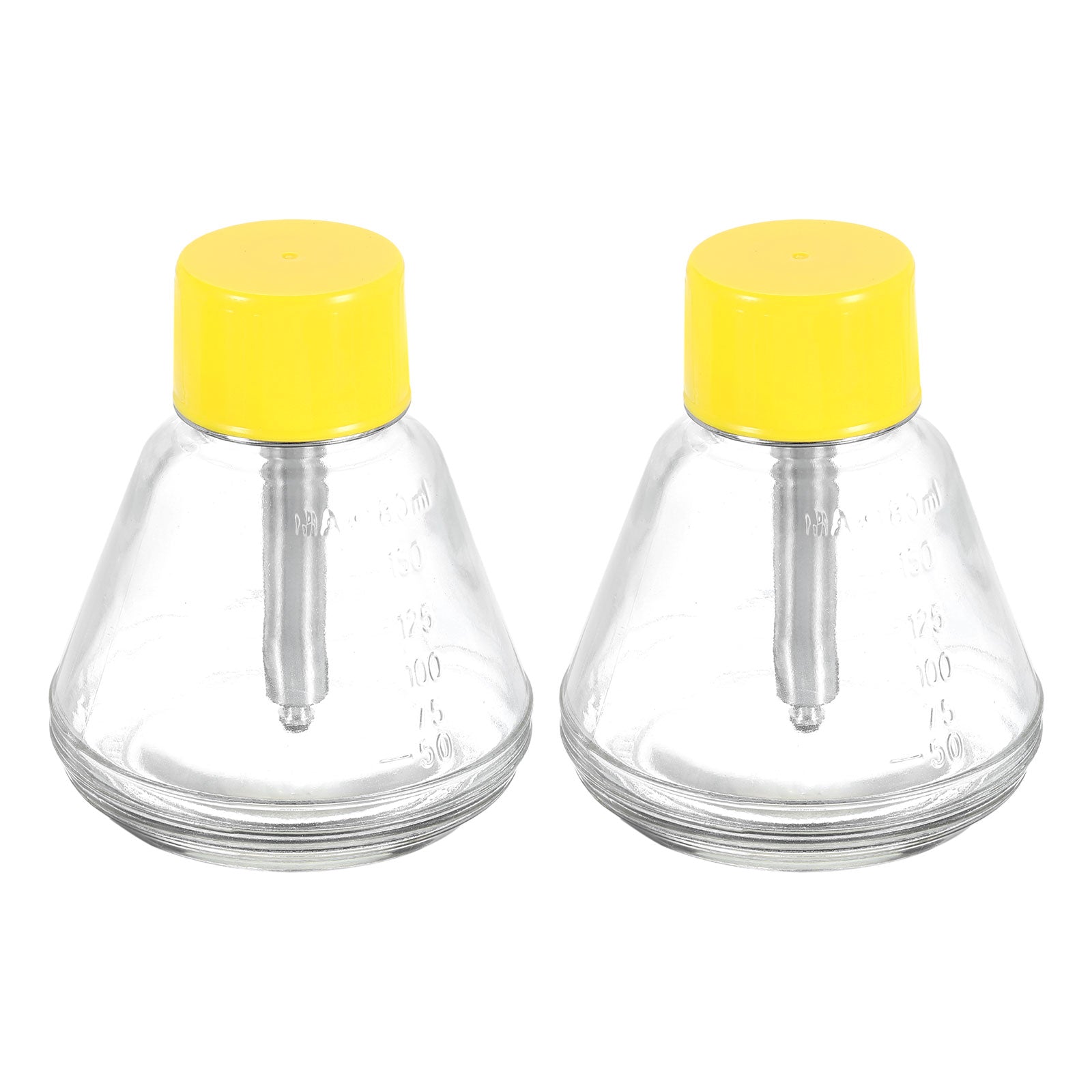 2pcs Glass Solvent Alcohol Dispensers 180ml(6.1oz) Conical Push Down ...