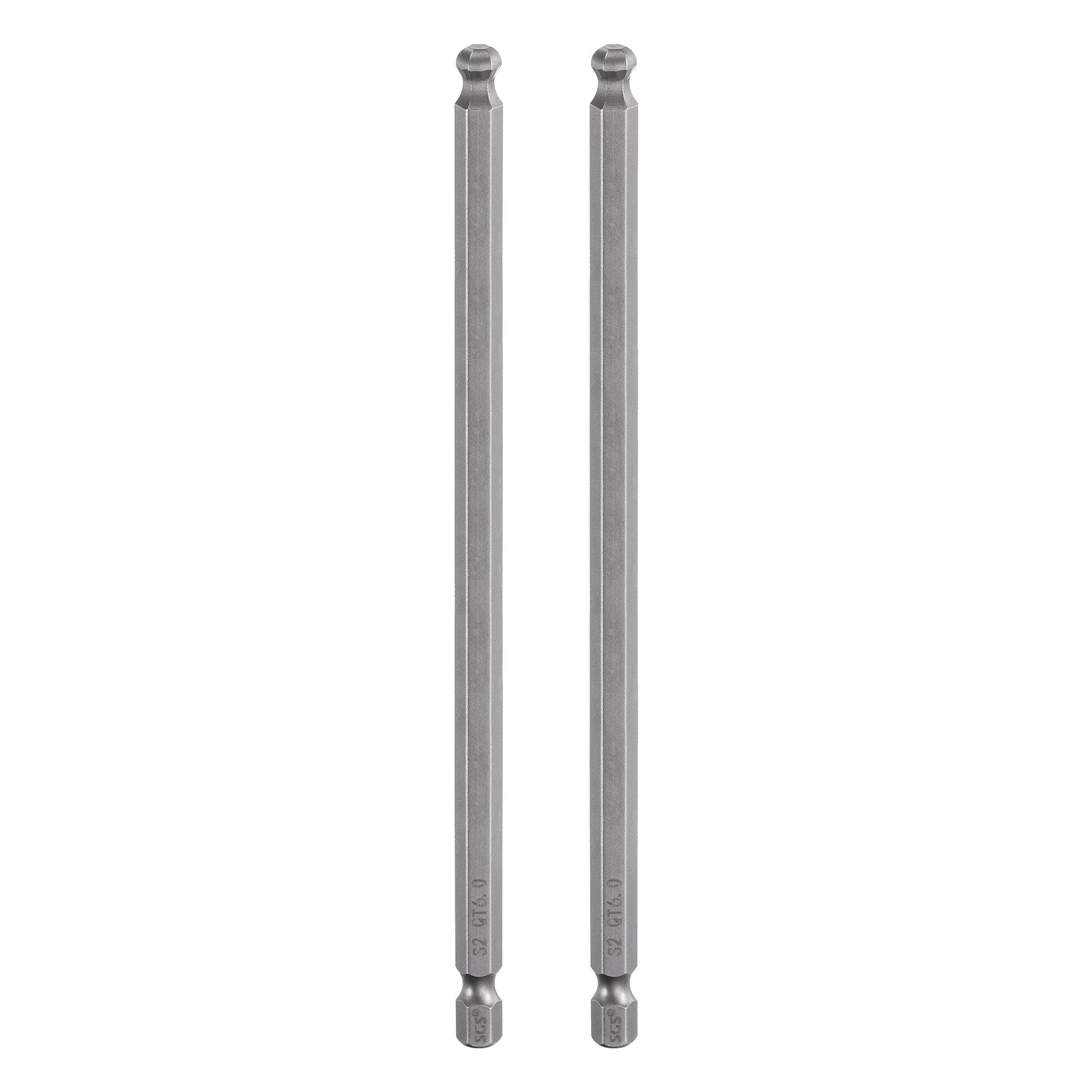 2pcs Ball End Hex Screwdriver Bit 6mm (H6.0) Magnetic Tip 1/4" Hex ...