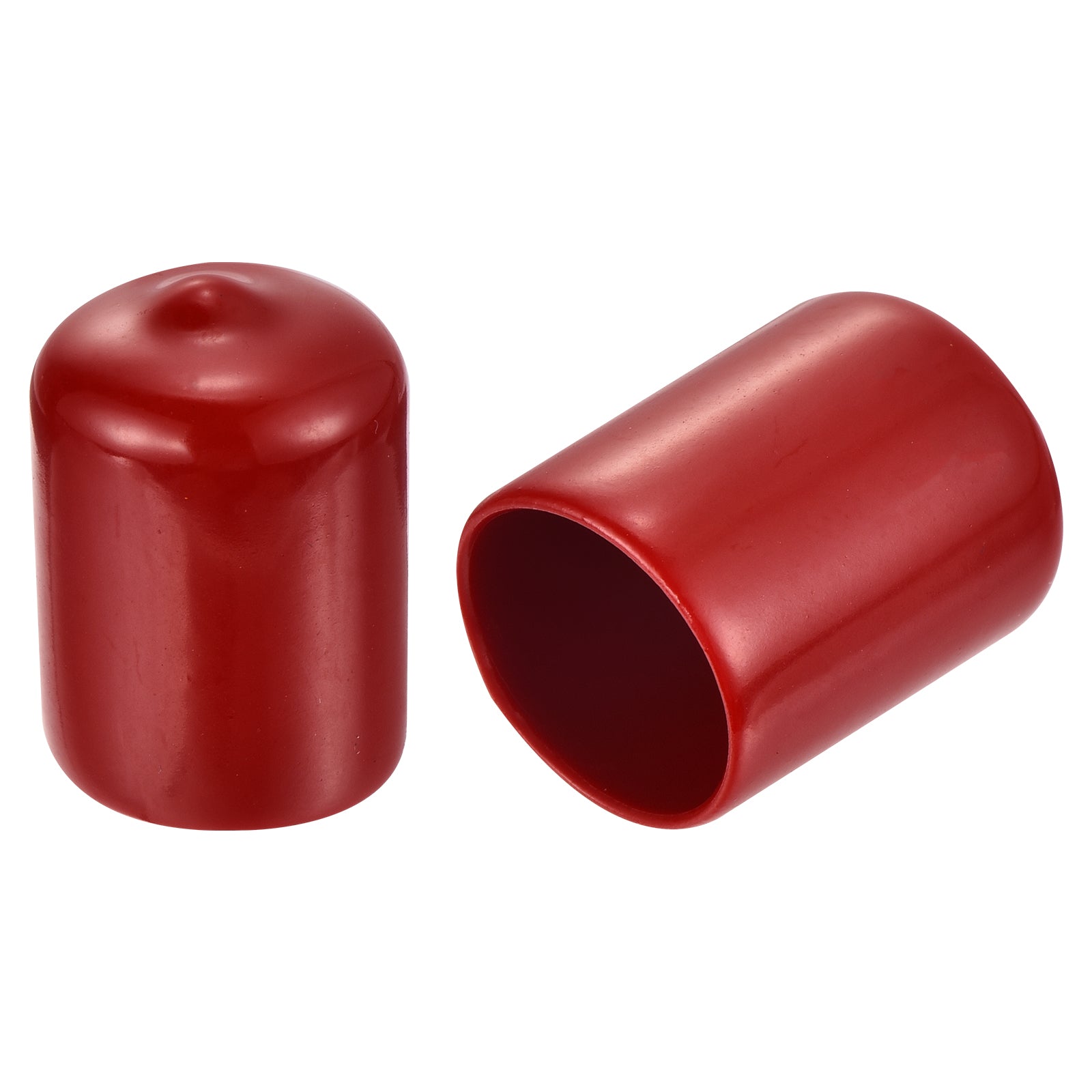 Uxcell 50pcs Round Rubber End Caps 18mm Burgundy Red Vinyl Cover Screw ...