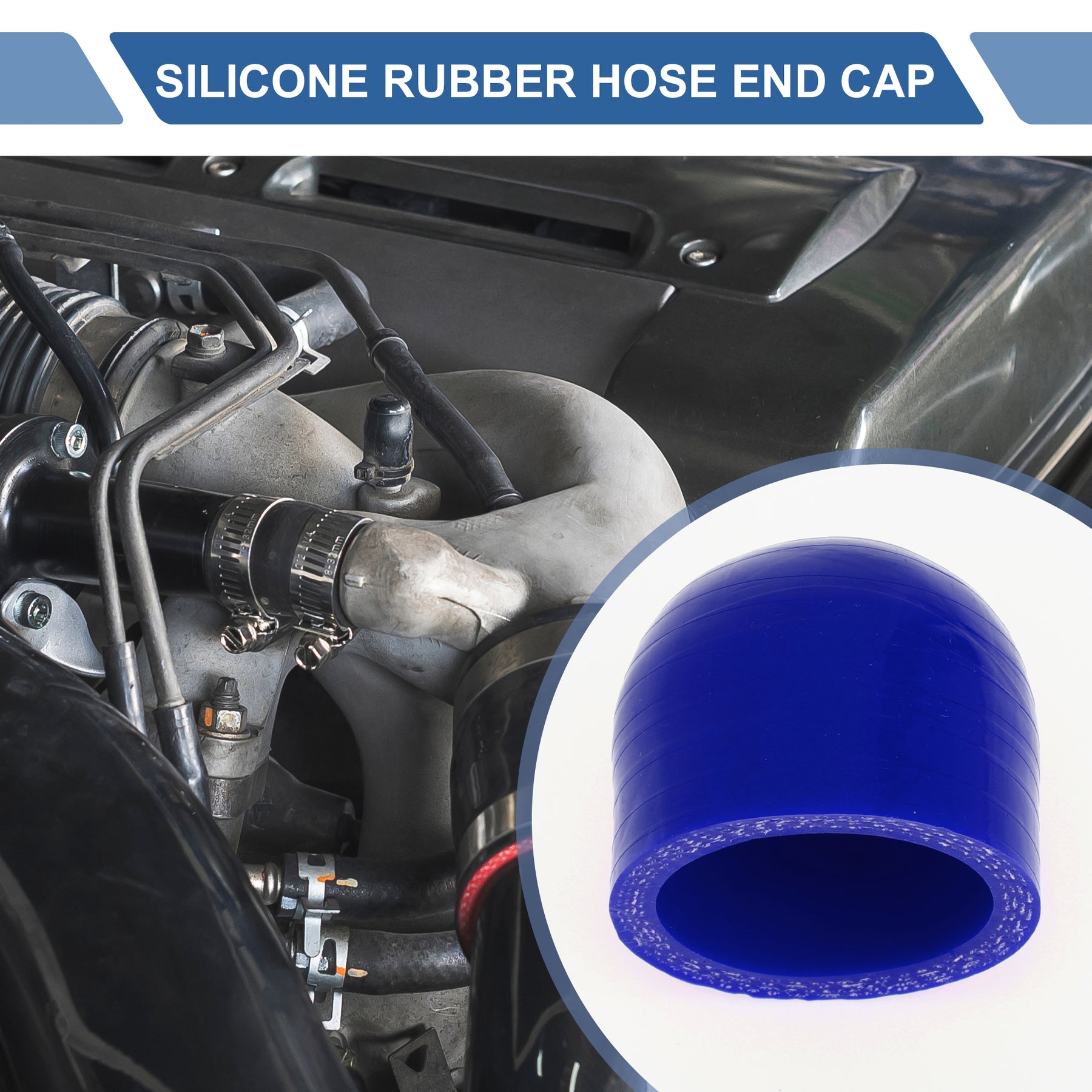 1 Pcs 30mm Length 38mm/1.5" ID Blue Car Silicone Hose End Cap Silicone ...