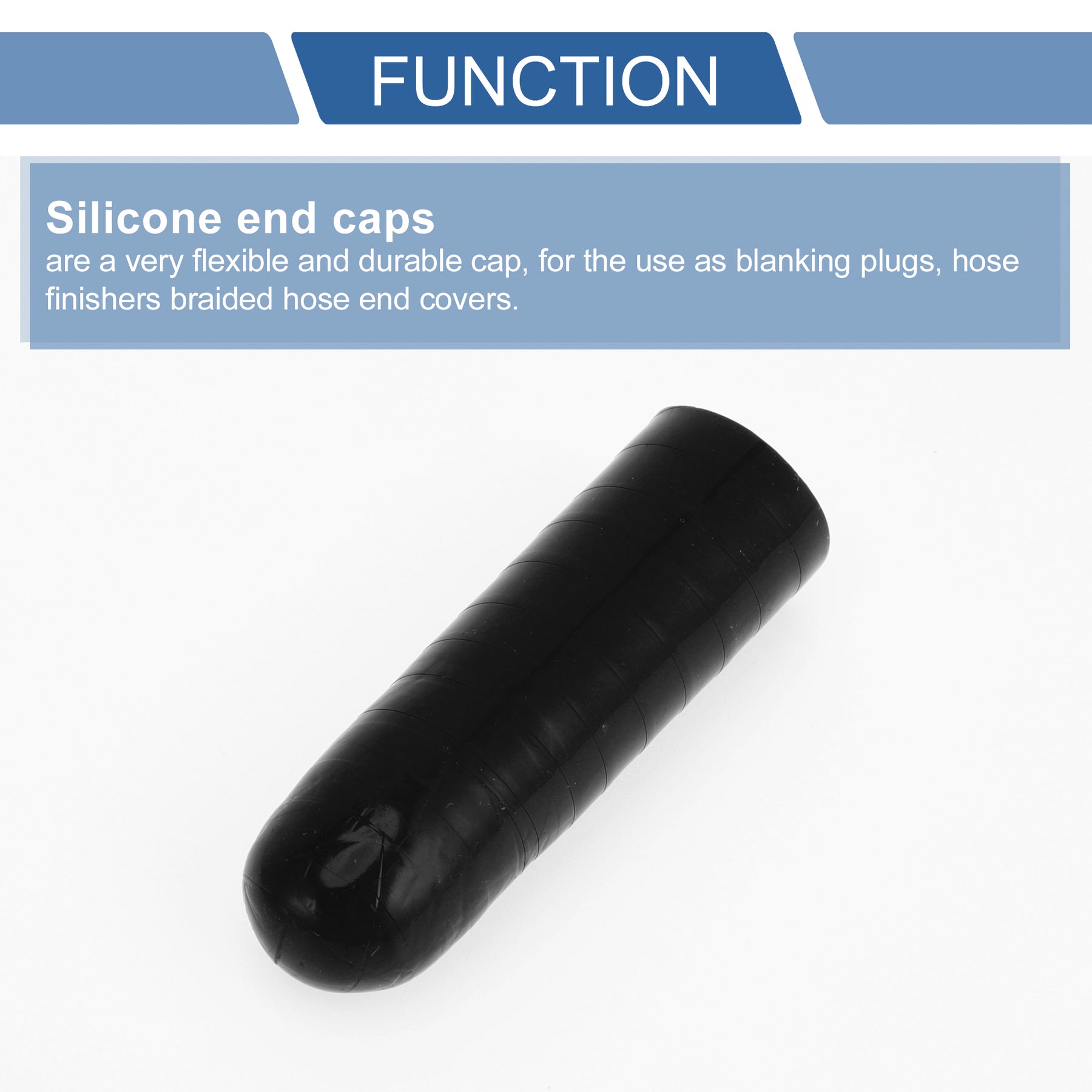 1 Pcs 50mm Length 10mm/0.39" ID Black Car Silicone Hose End Cap ...