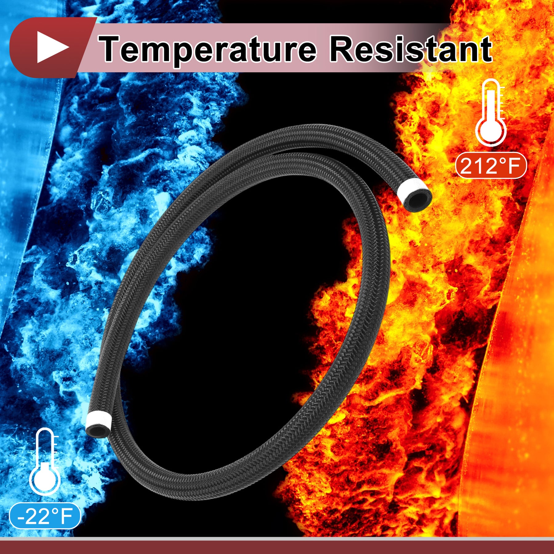 1 Pcs 1/2" Fuel Line Hose 4.5ft Vacuum Hose Automotive Black NPR Rubber ...