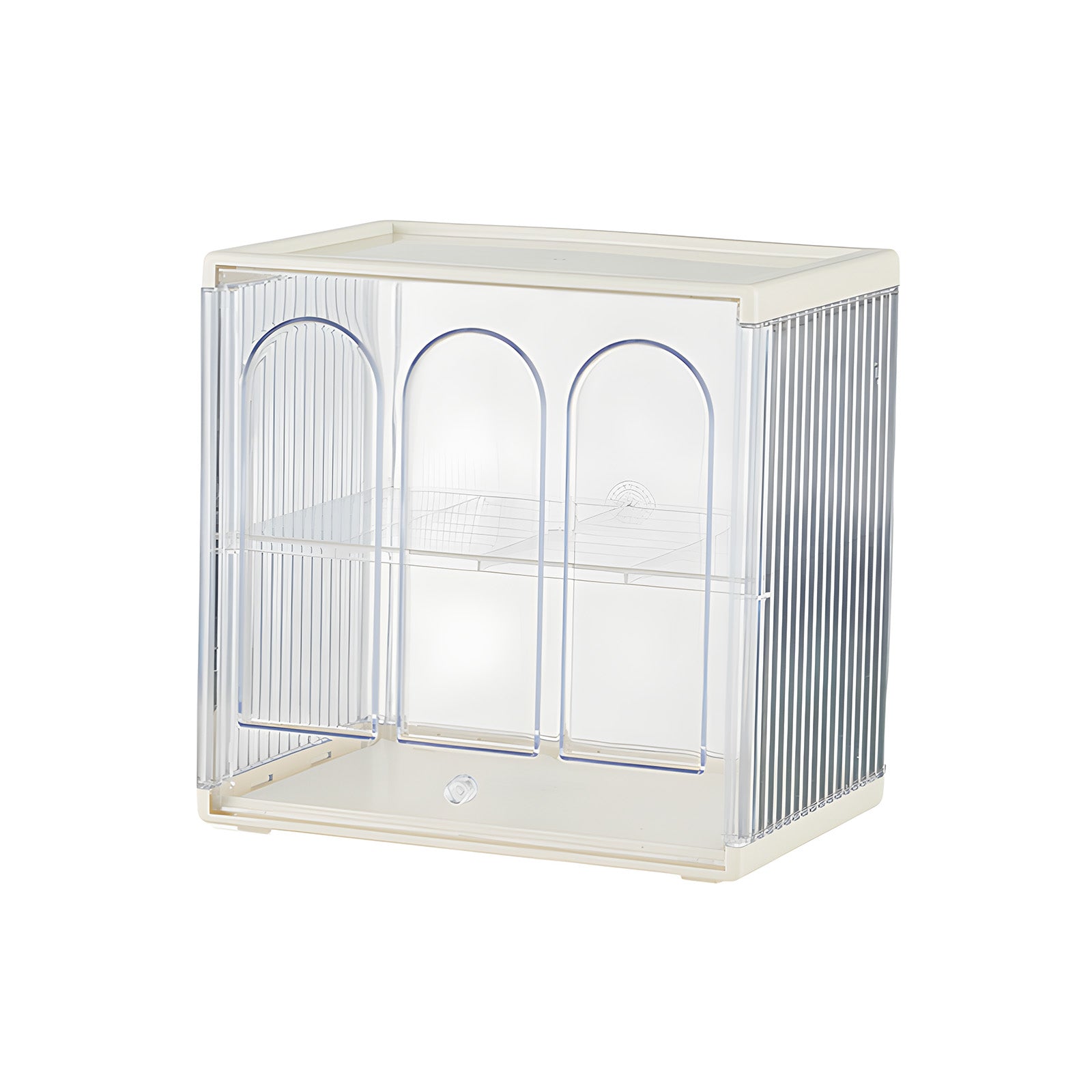 Cream White Dustproof Arch Storage Box 25x17.2x24.8cm | Harfington