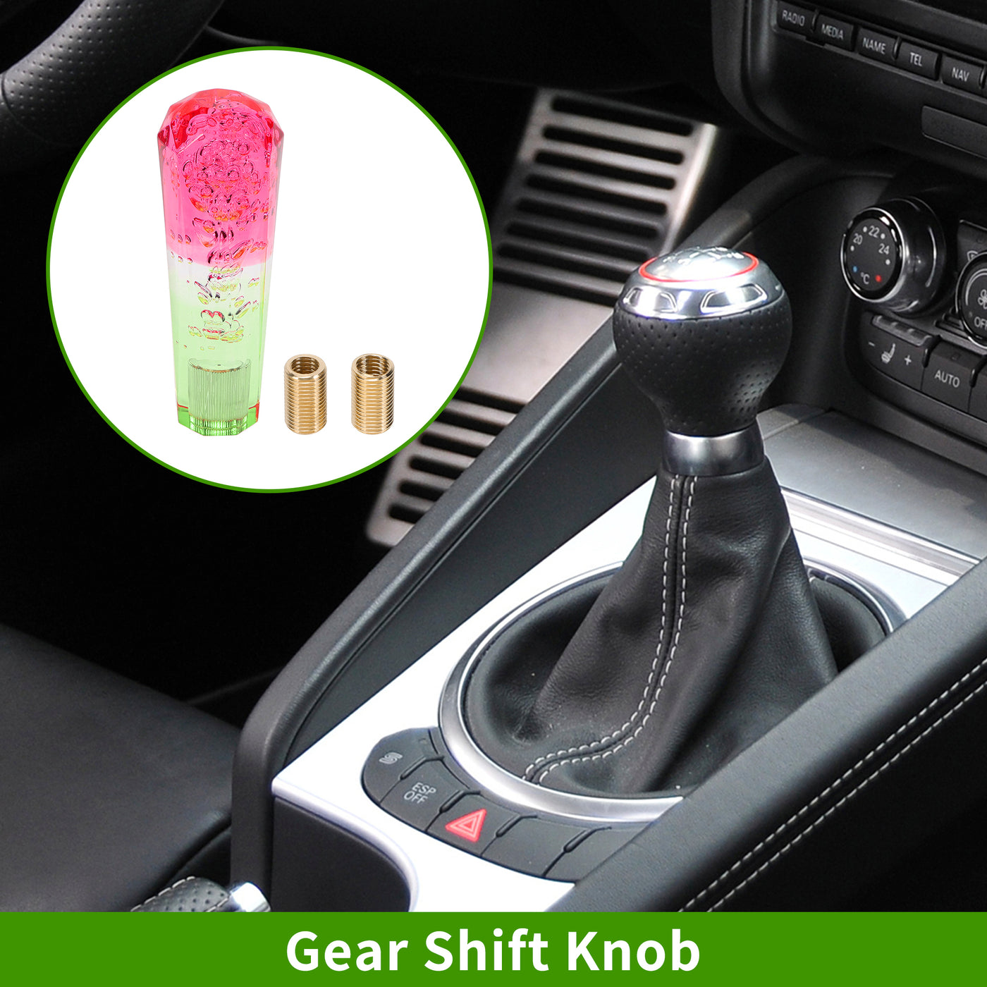 Diamond Tricolor Crystal Shift Knob Gear Shifter Knob Acrylic Stick ...