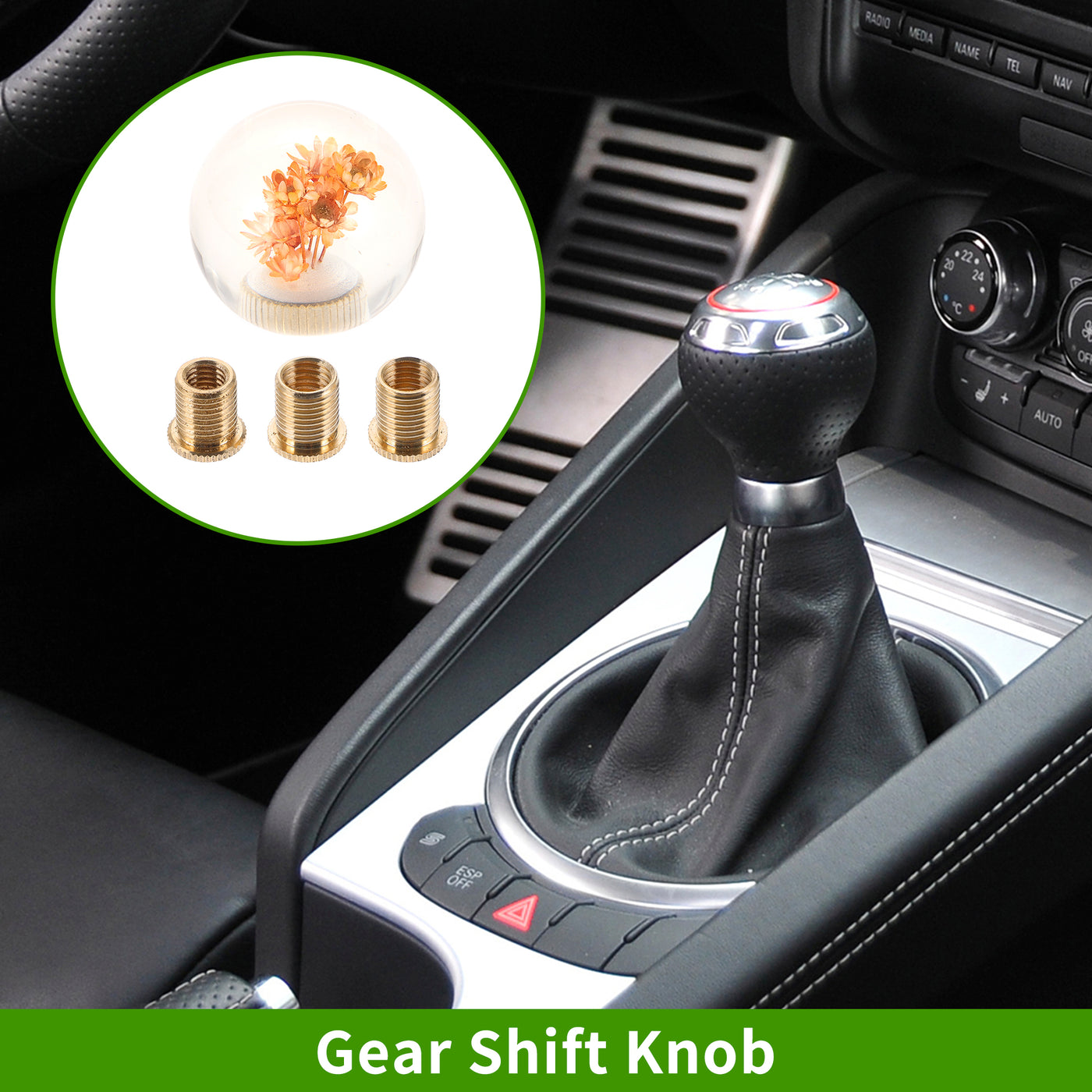 Round Ball Shift Knob Universal Gear Shifter Knob Acrylic Stick Shifter ...