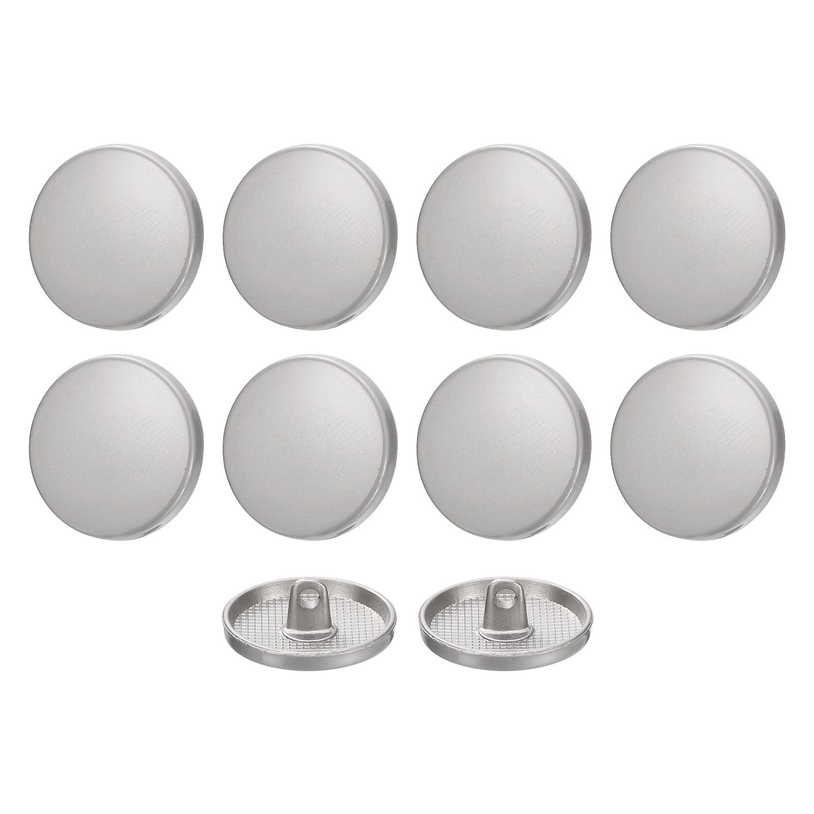 10pcs Metal Round Flat Sewing Buttons 20mm Alloy Button, Grey | Harfington