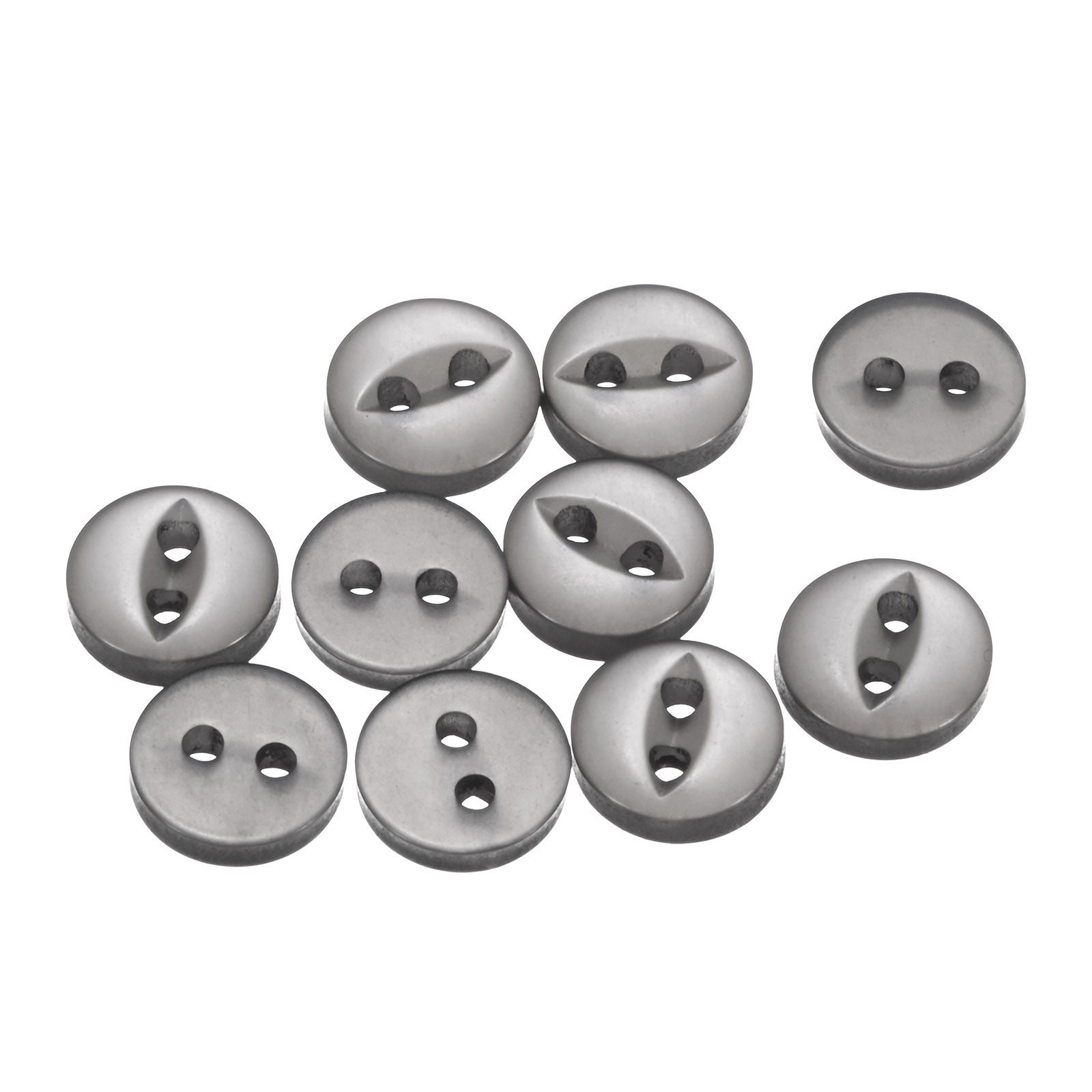 10pcs 14L Grey Round Sewing Buttons 9mm 11/32" Resin 2-Hole Fish Eye ...