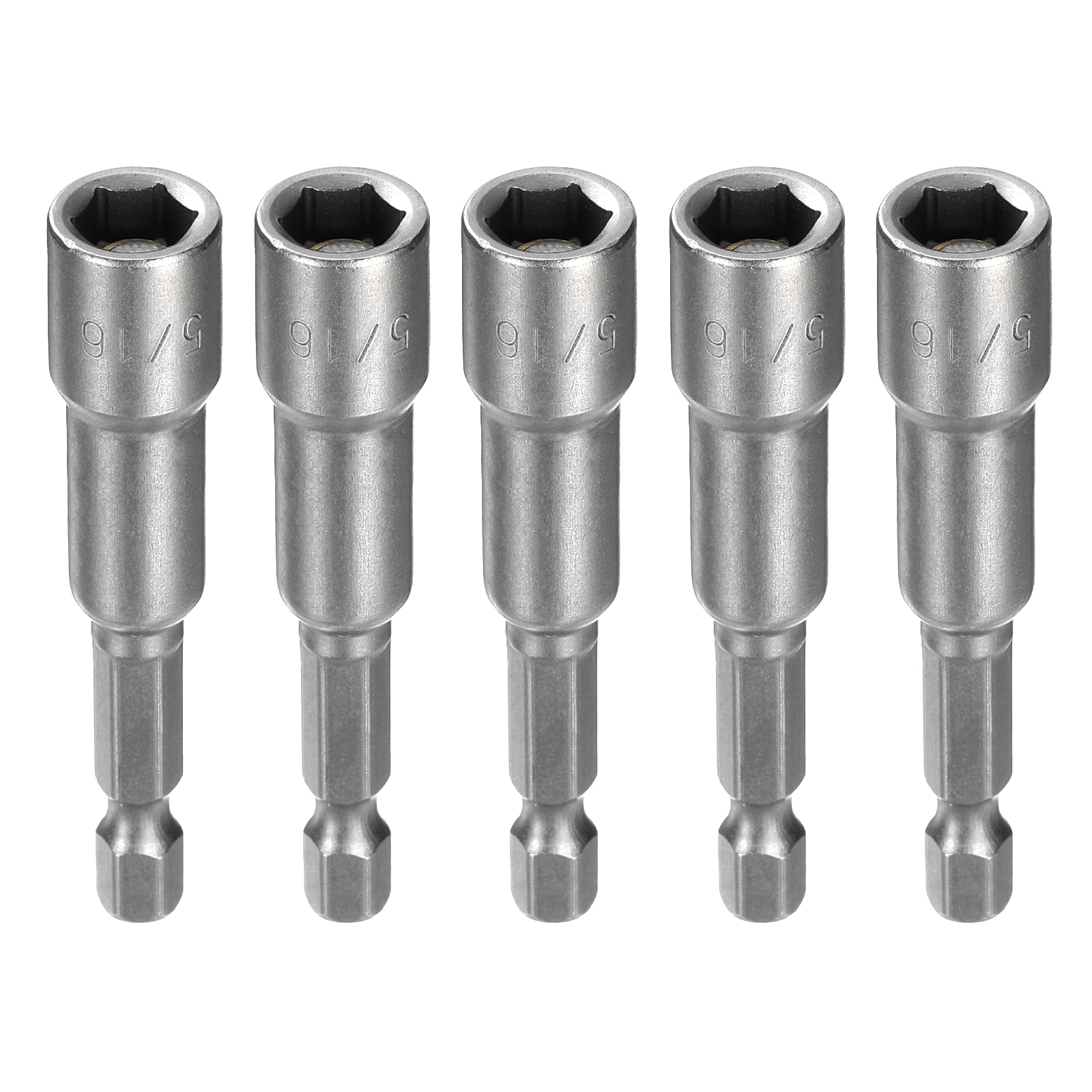 5pcs Nut Driver Drill Bit 5/16" 6-Point Socket 1/4" Hex Shank Magnetic ...
