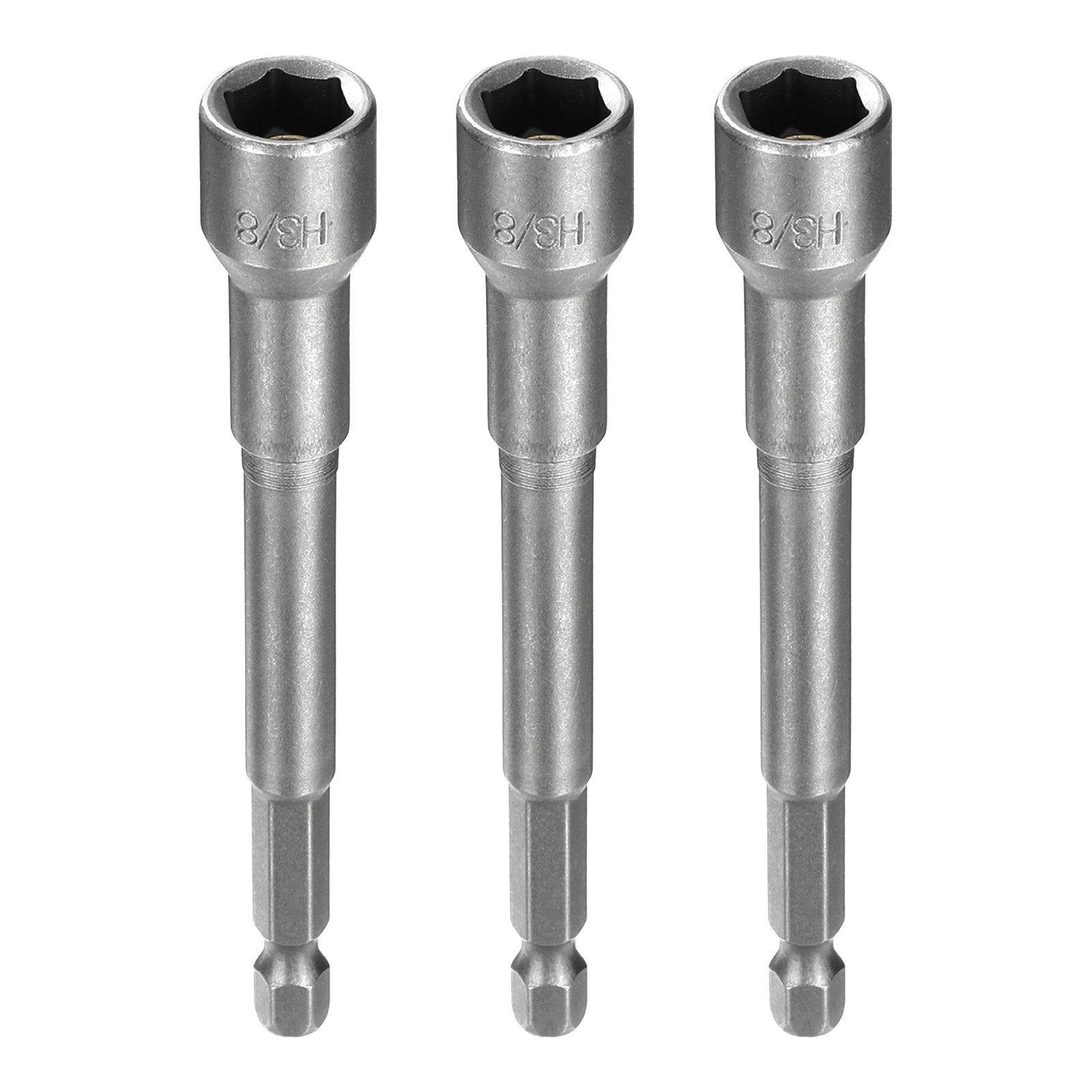 3pcs Nut Driver Drill Bit 3/8" 6-Point Socket 1/4" Hex Shank Magnetic ...