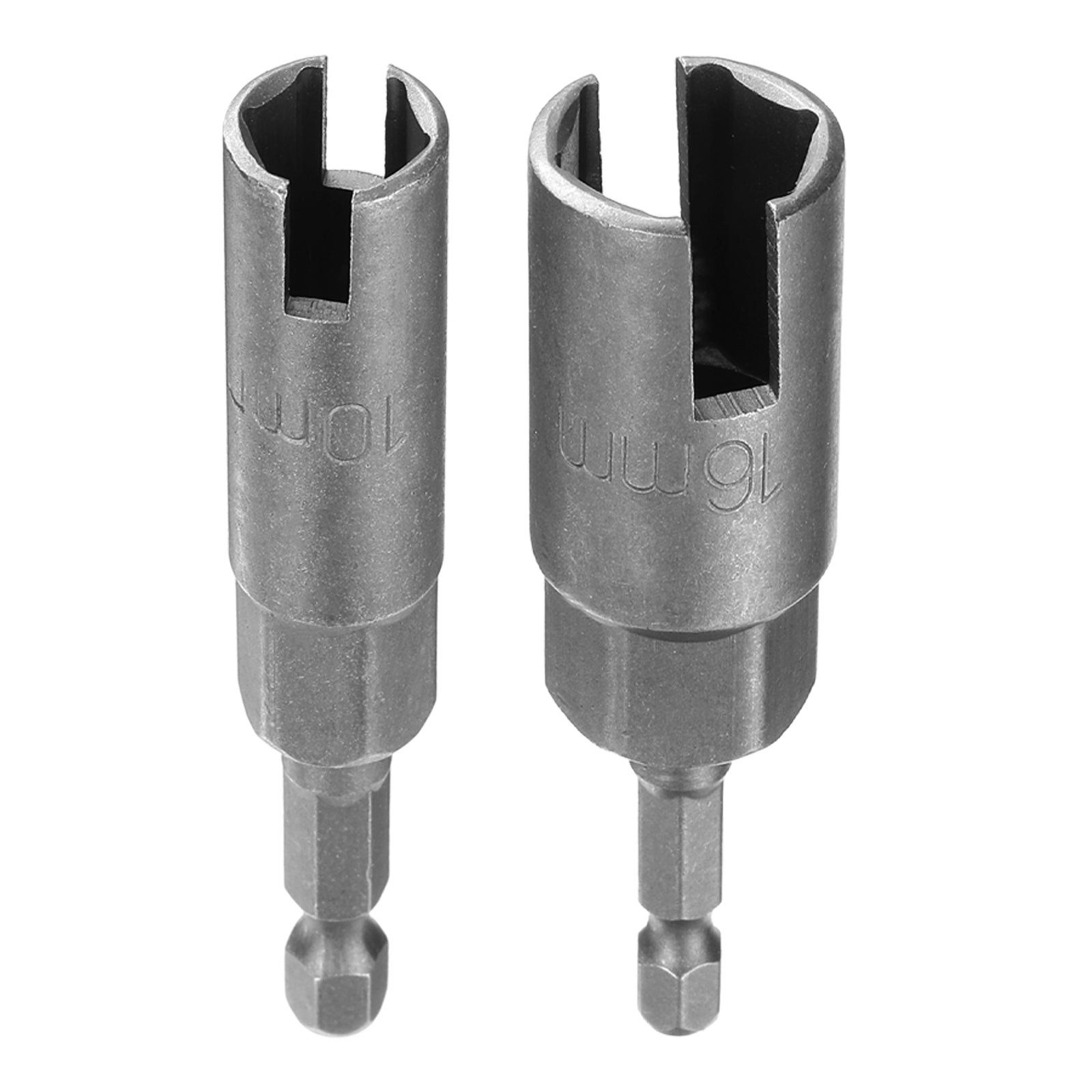 2pcs Nut Driver Drill Bit 10mm 16mm 6-Point Socket 1/4" Hex Shank Nut ...