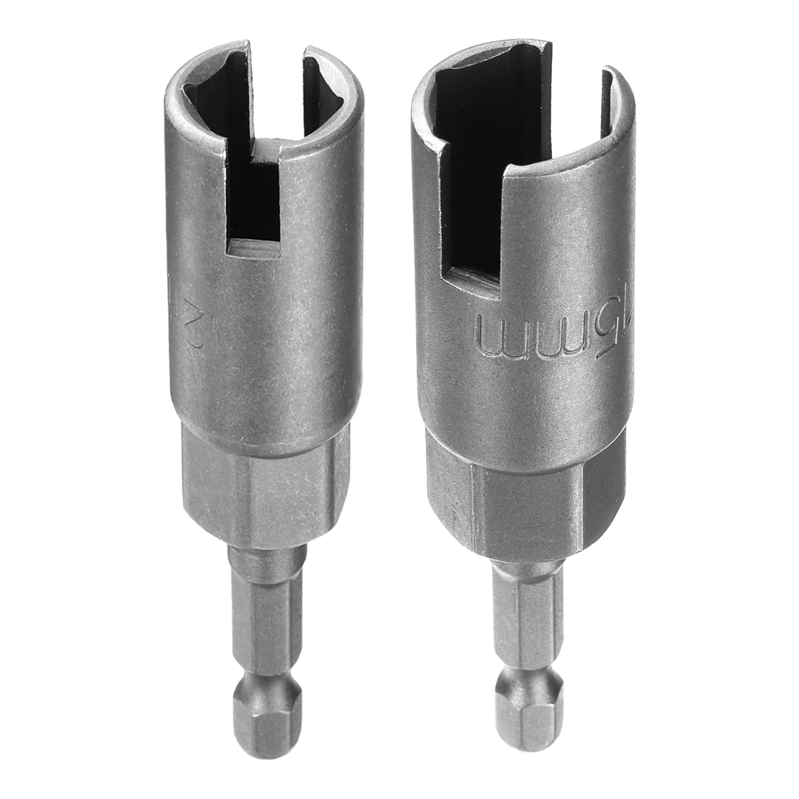 2pcs Nut Driver Drill Bit 12mm 15mm 6-Point Socket 1/4" Hex Shank Nut ...