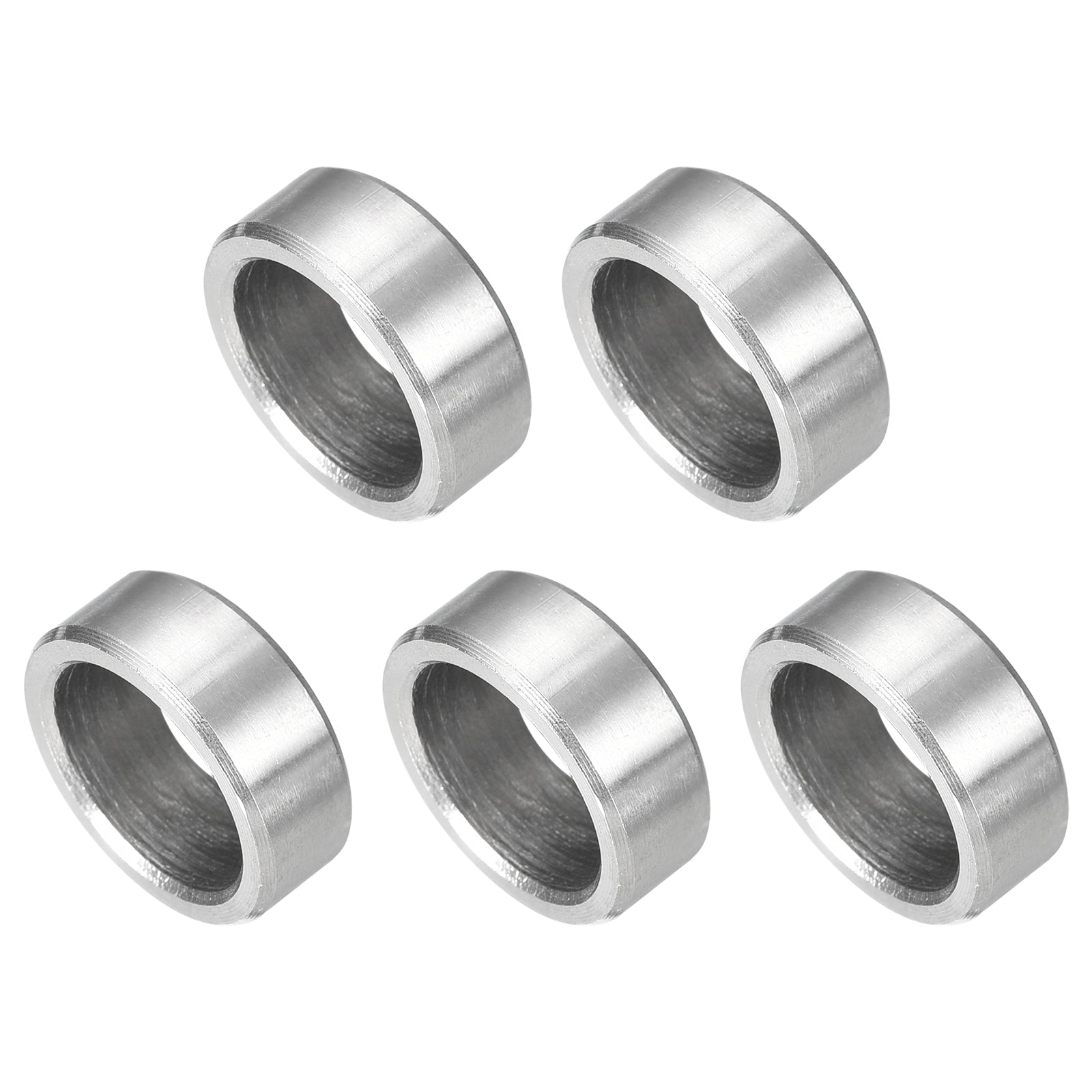 Uxcell 5 Pcs Stainless Steel Spacers, 12mm ID x 16mm OD x 6mmL 304 ...