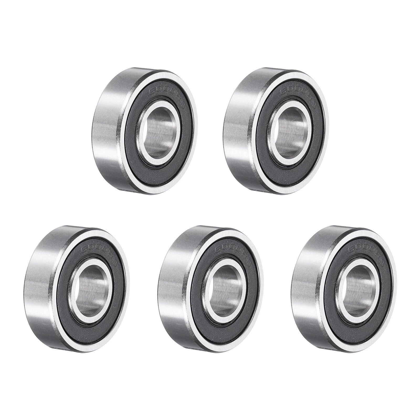 Uxcell 5pcs 6000RS Deep Groove Ball Bearings 10x26x8mm Double Sealed ...