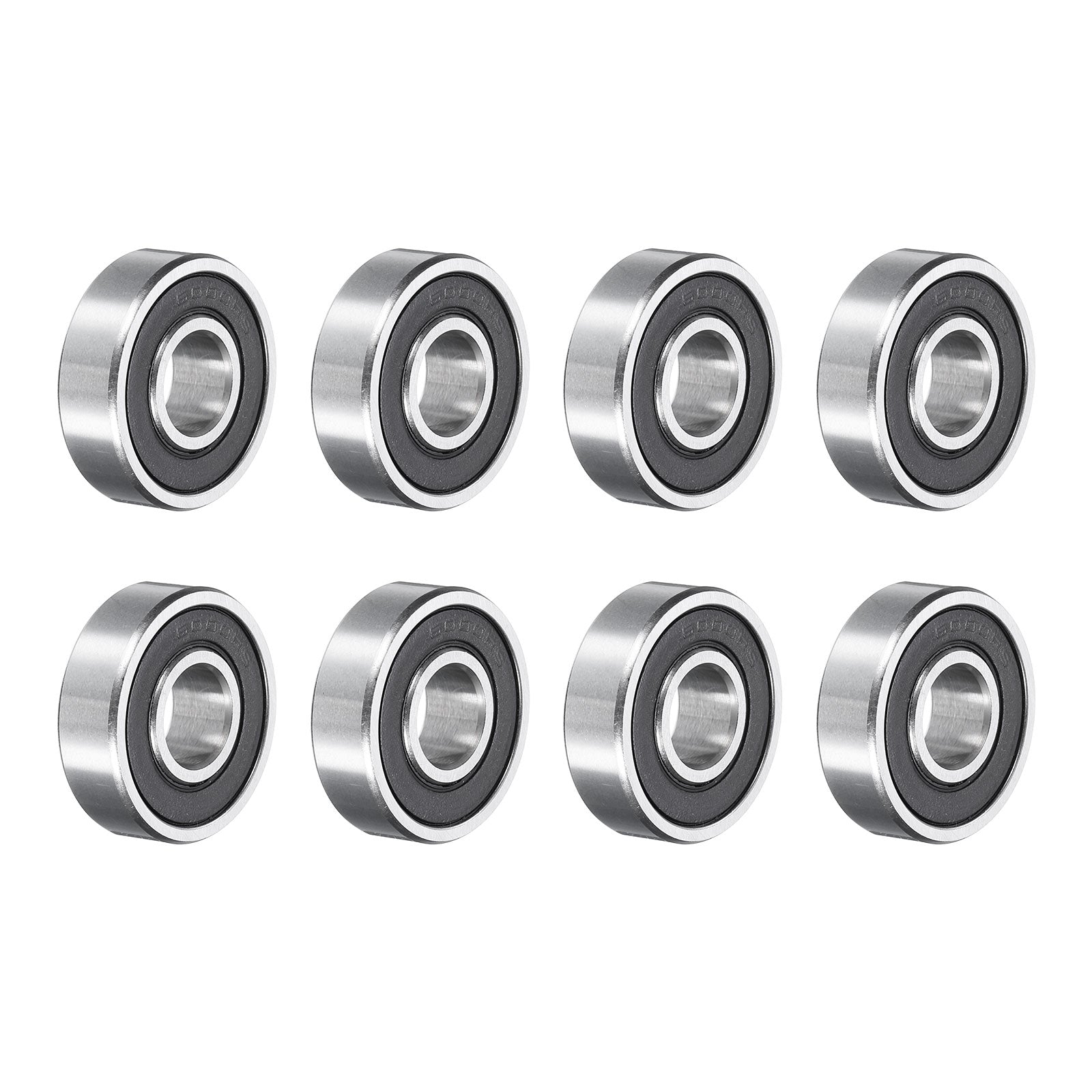 Uxcell 8pcs 6000RS Deep Groove Ball Bearings 10x26x8mm Double Shield ...