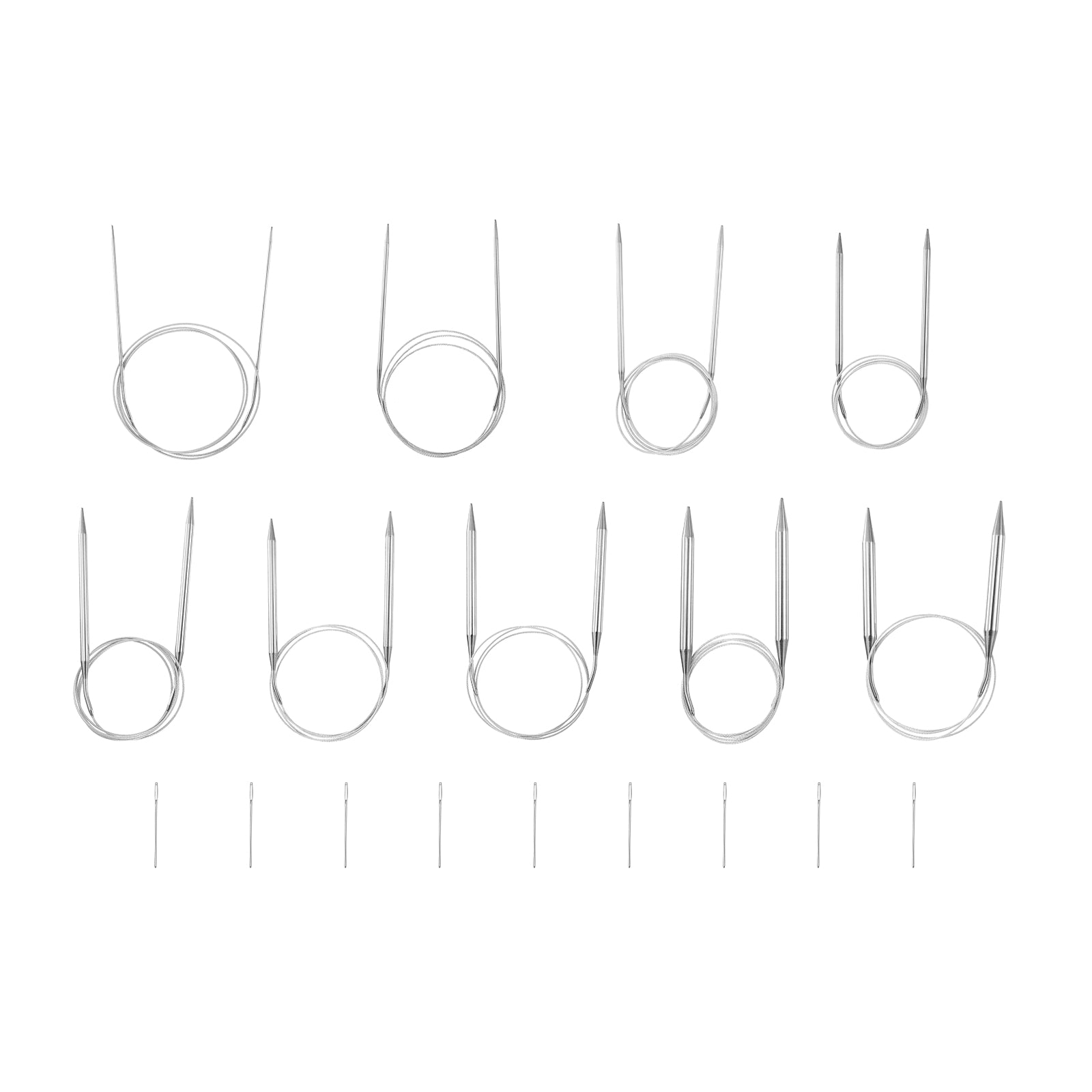 9pcs 47.24" Circular Knitting Needles Set Needles 5.51" Short | Harfington