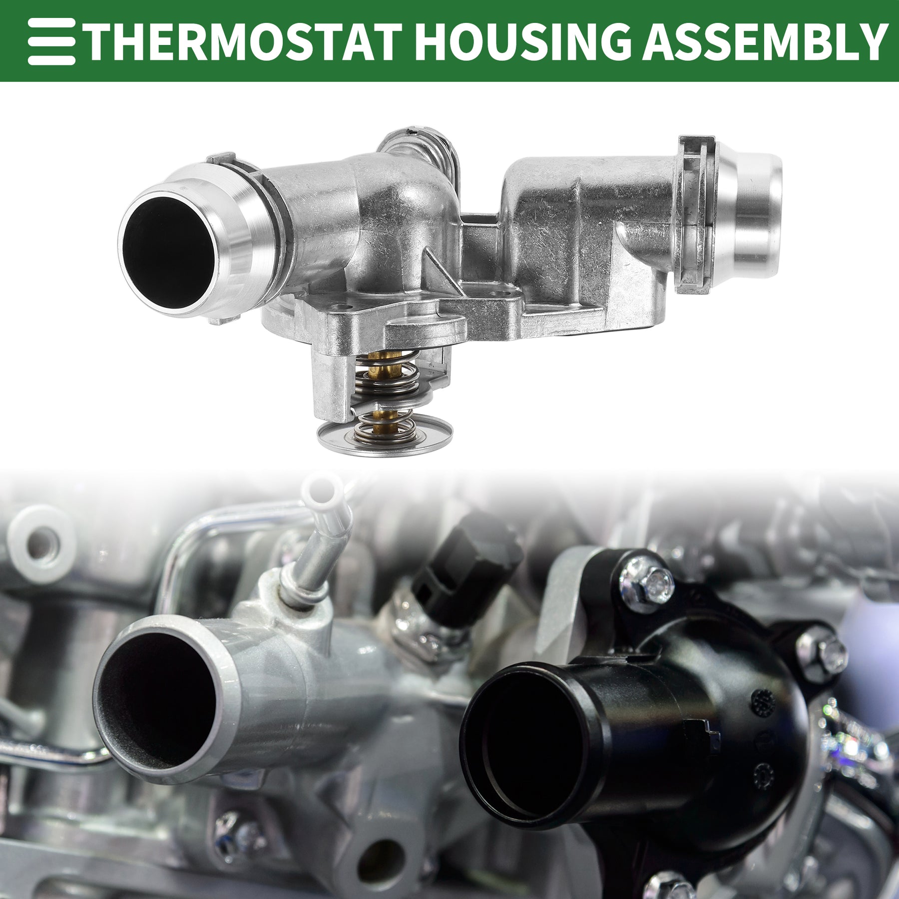 Car Thermostat Engine Coolant Thermostat Housing Assembly for BMW 325i 2.5L L6 2001-2005 for BMW ...