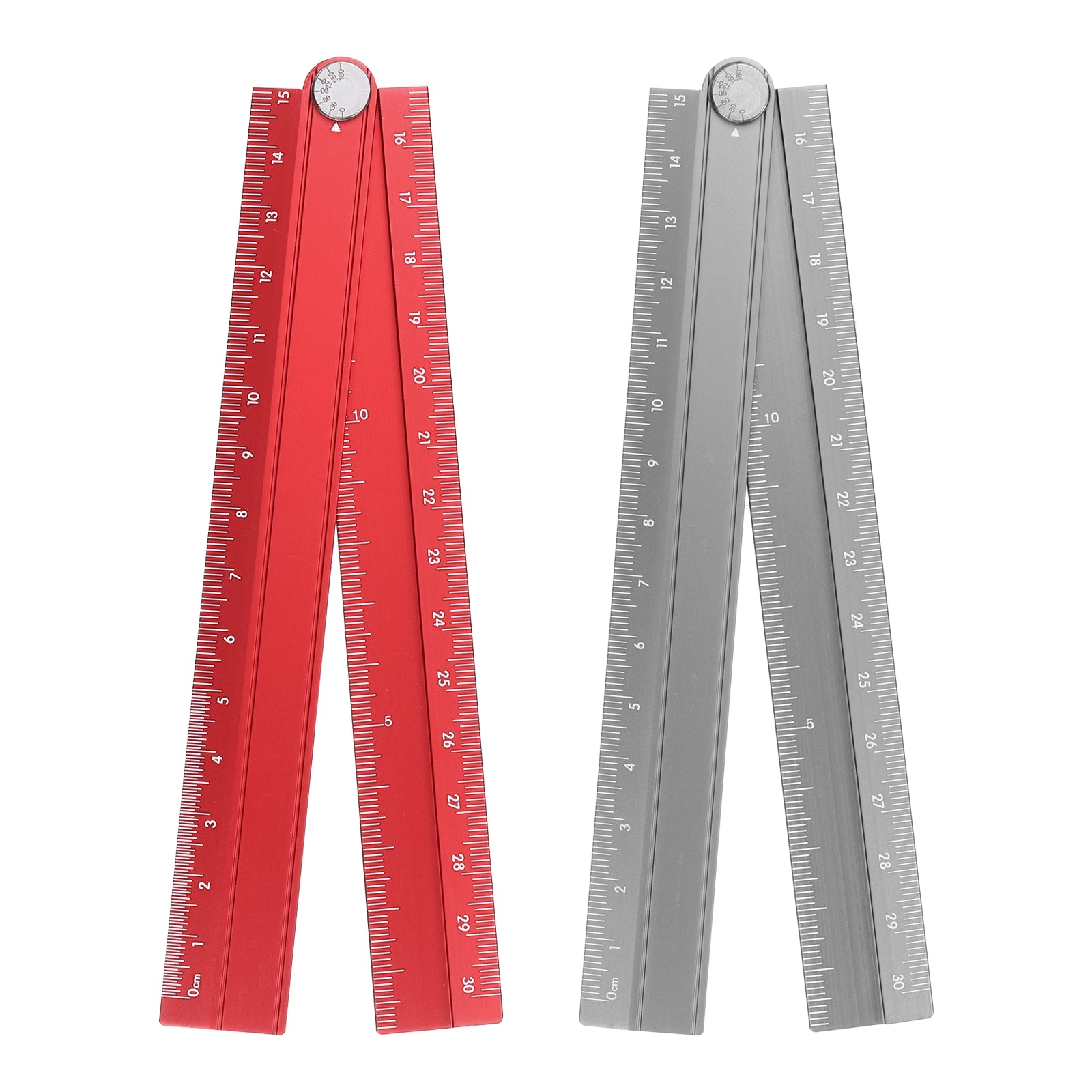 2pcs Folding Straight Rulers 30cm Metric Aluminum Alloy Protractor ...