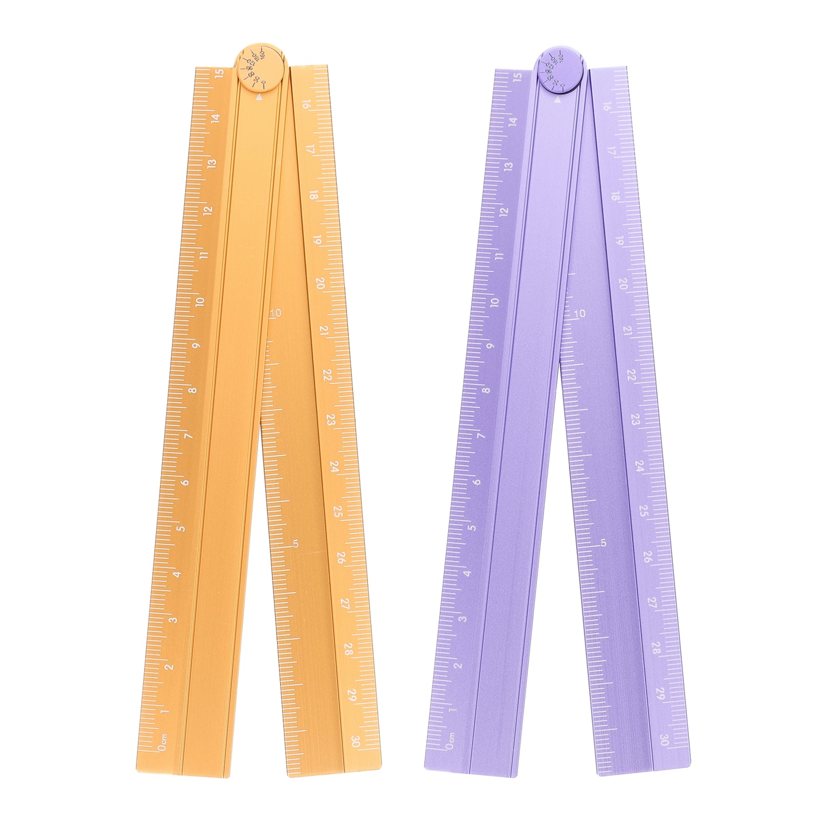 2pcs Folding Straight Ruler 30cm Metric Digital Protractor 2 Colors ...