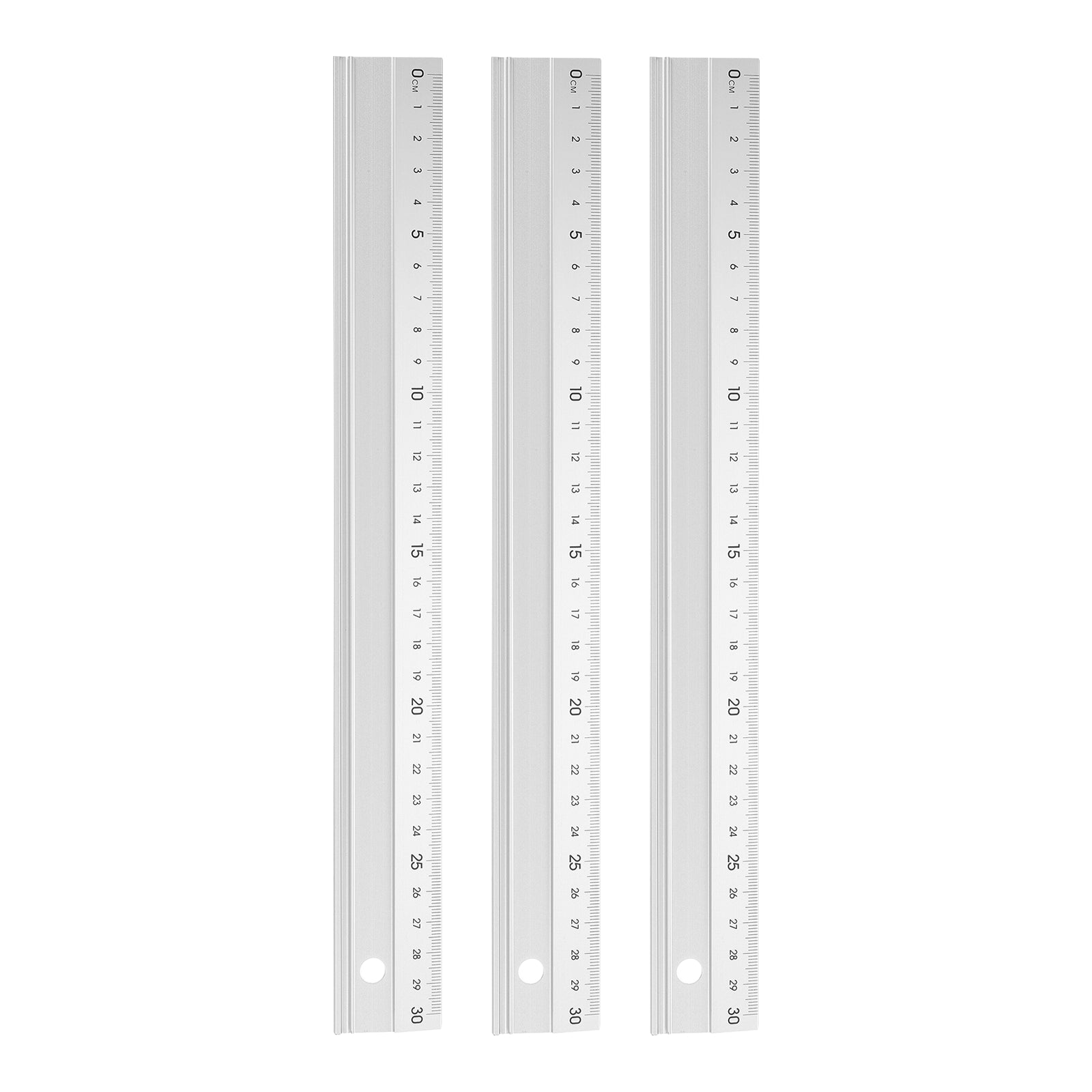 3pcs Cutting Ruler 30cm Metric Aluminum Alloy Straight Ruler Thickening ...