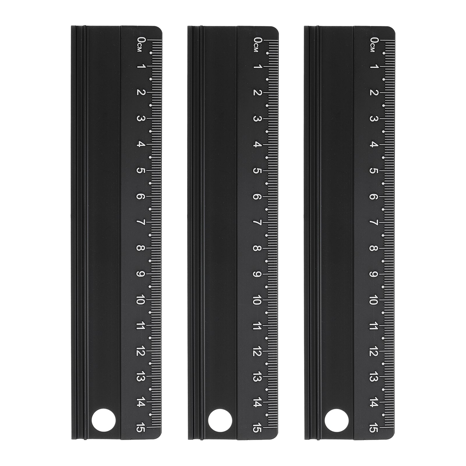 3pcs Cutting Rulers 15cm Metric Aluminum Alloy Straight Ruler ...