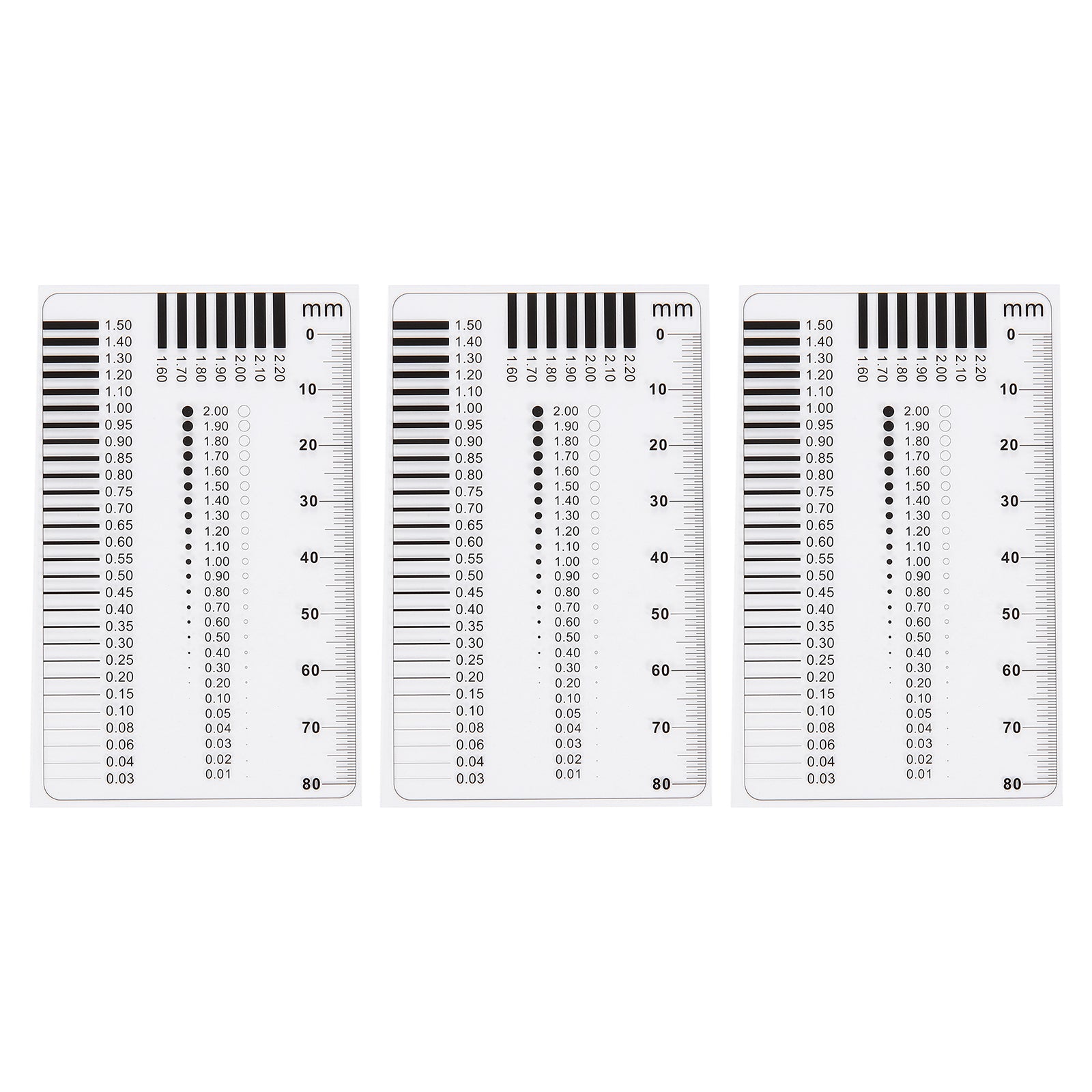 3pcs High Precision SEC Size Estimation Chart 90mm 0.12mm Diameter Line ...
