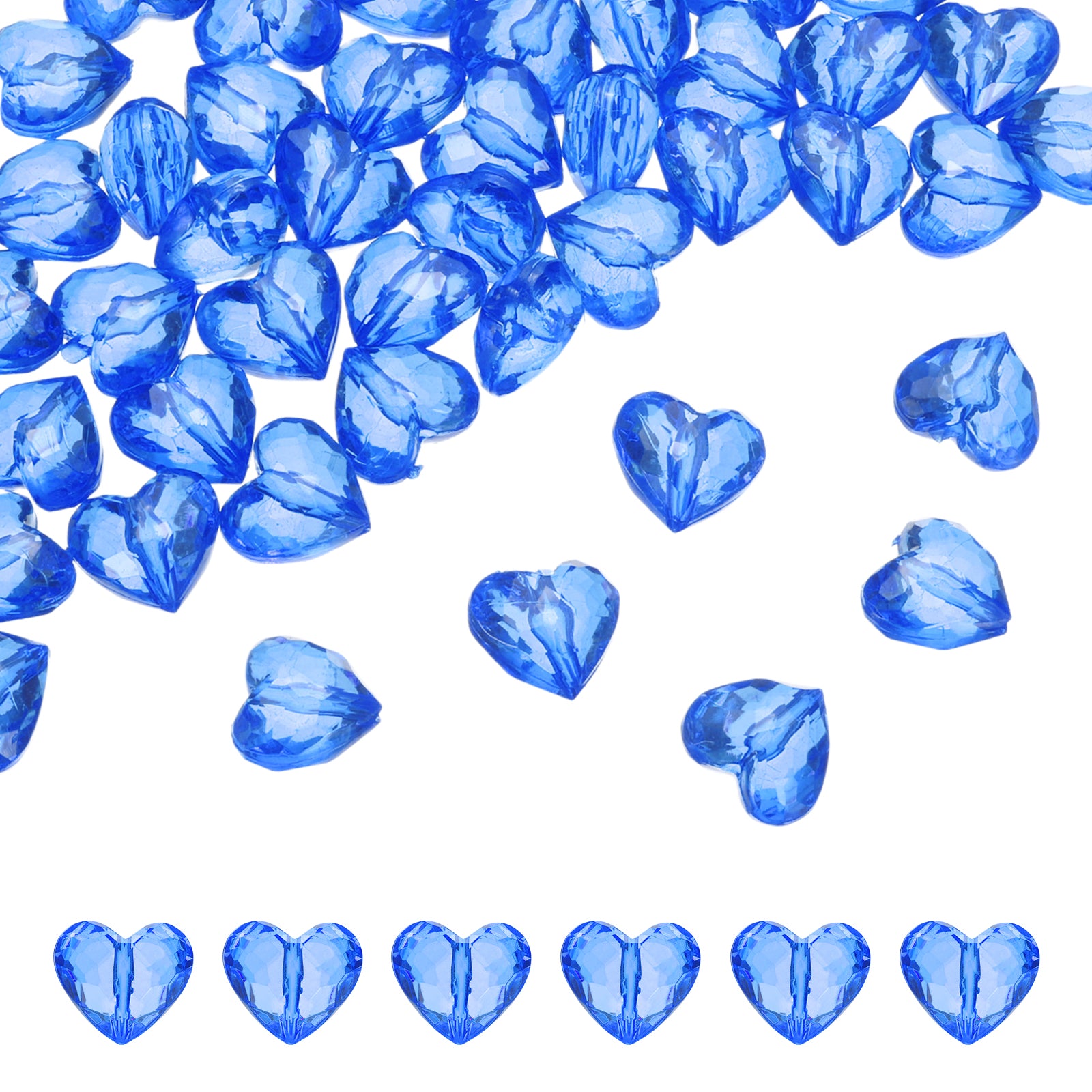 50pcs Acrylic Heart Beads 19x17mm Craft Loose Beads Crystals Gems Dark ...